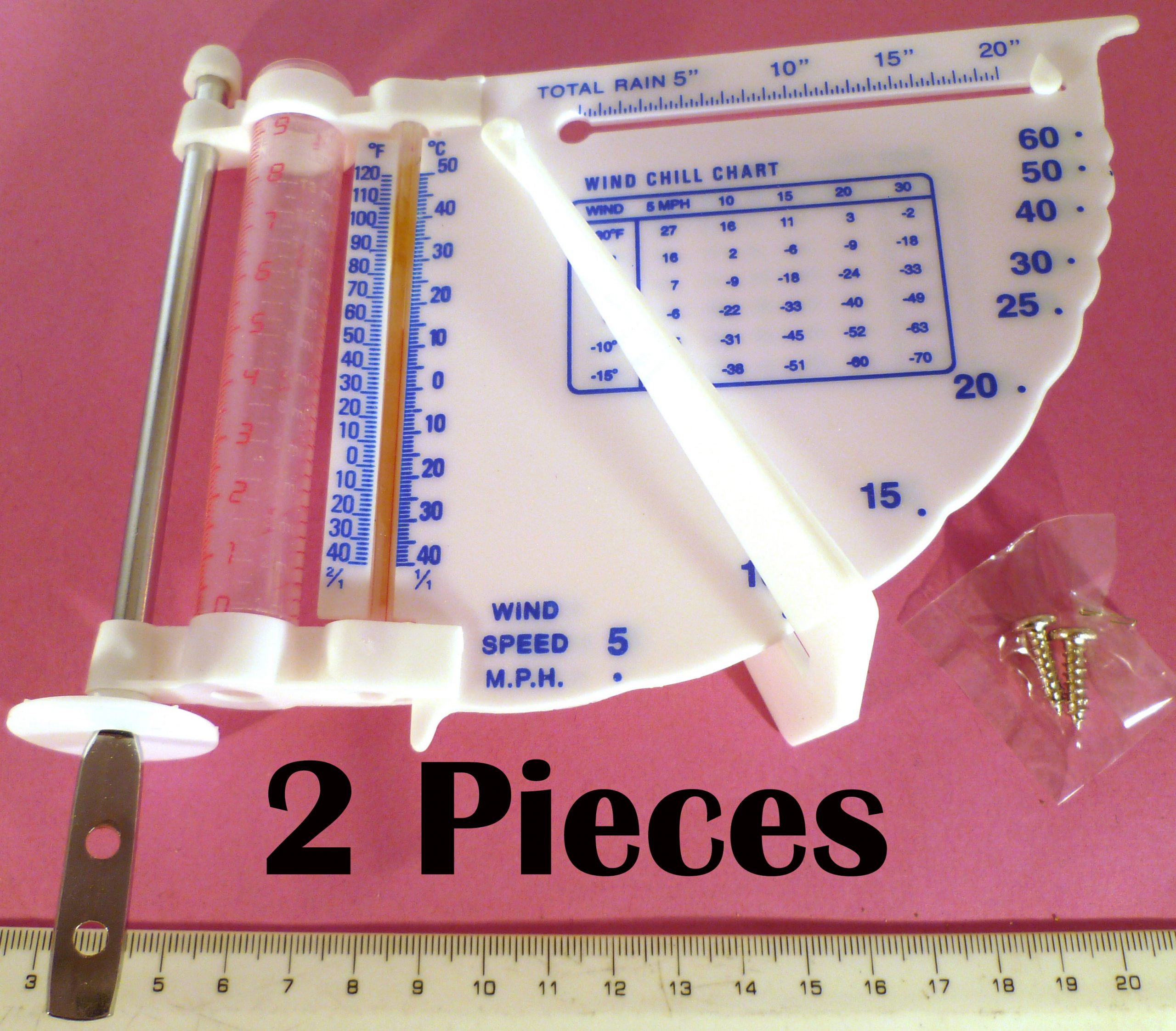 Weather Observatory Kit Rain Wind and Temperature Recording 2 Pieces ...