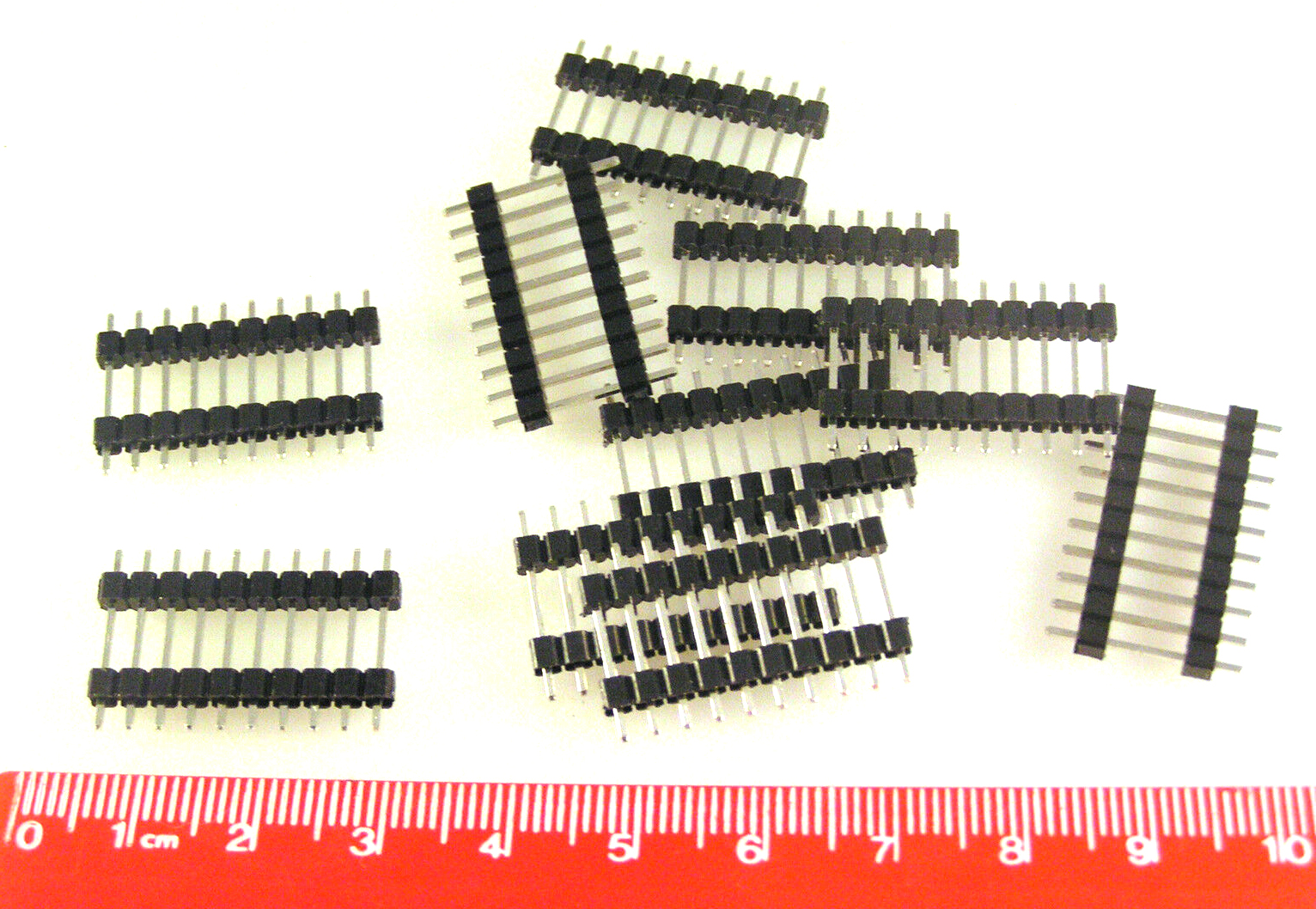 Pin Header Plug 2 Insulator Strips 2.54mm 10 Way 10 Pieces OM0983 ...