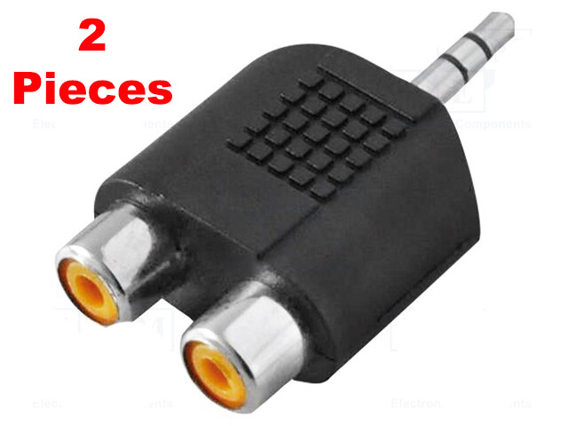 Stereo 3.5mm plug to 2 x Phono Socket Splitter 2 Pieces OM0830 | Rich ...