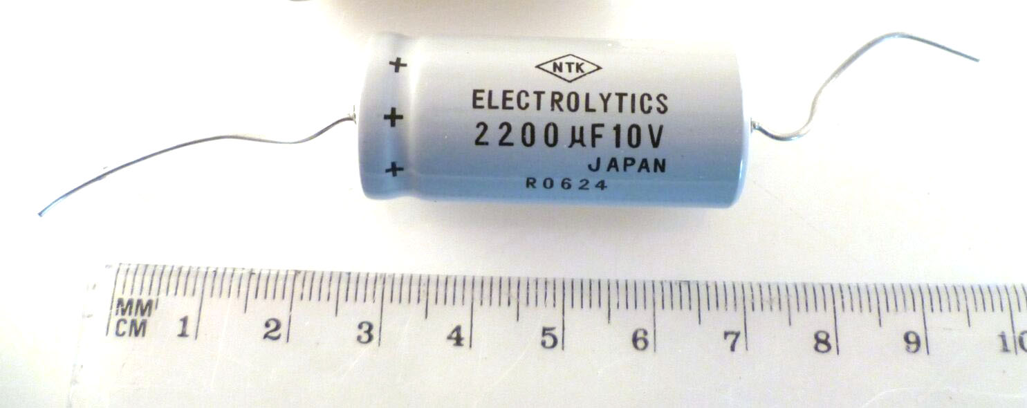 Nitsuko NTK Electrolytic Capacitor 2200uf 10V Axial OL0145 | Rich ...