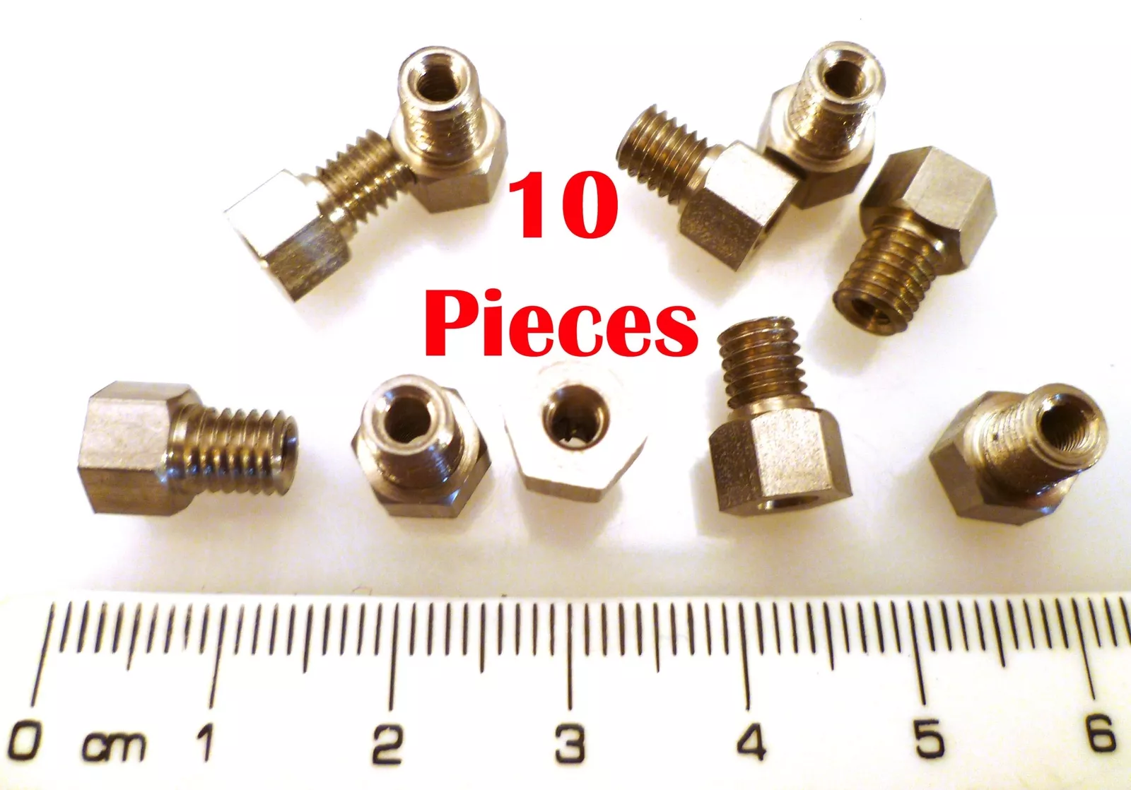 M5 Male to M3 Female HEX Adapter/Spacer Nickel Plated Brass 10 Pieces ...