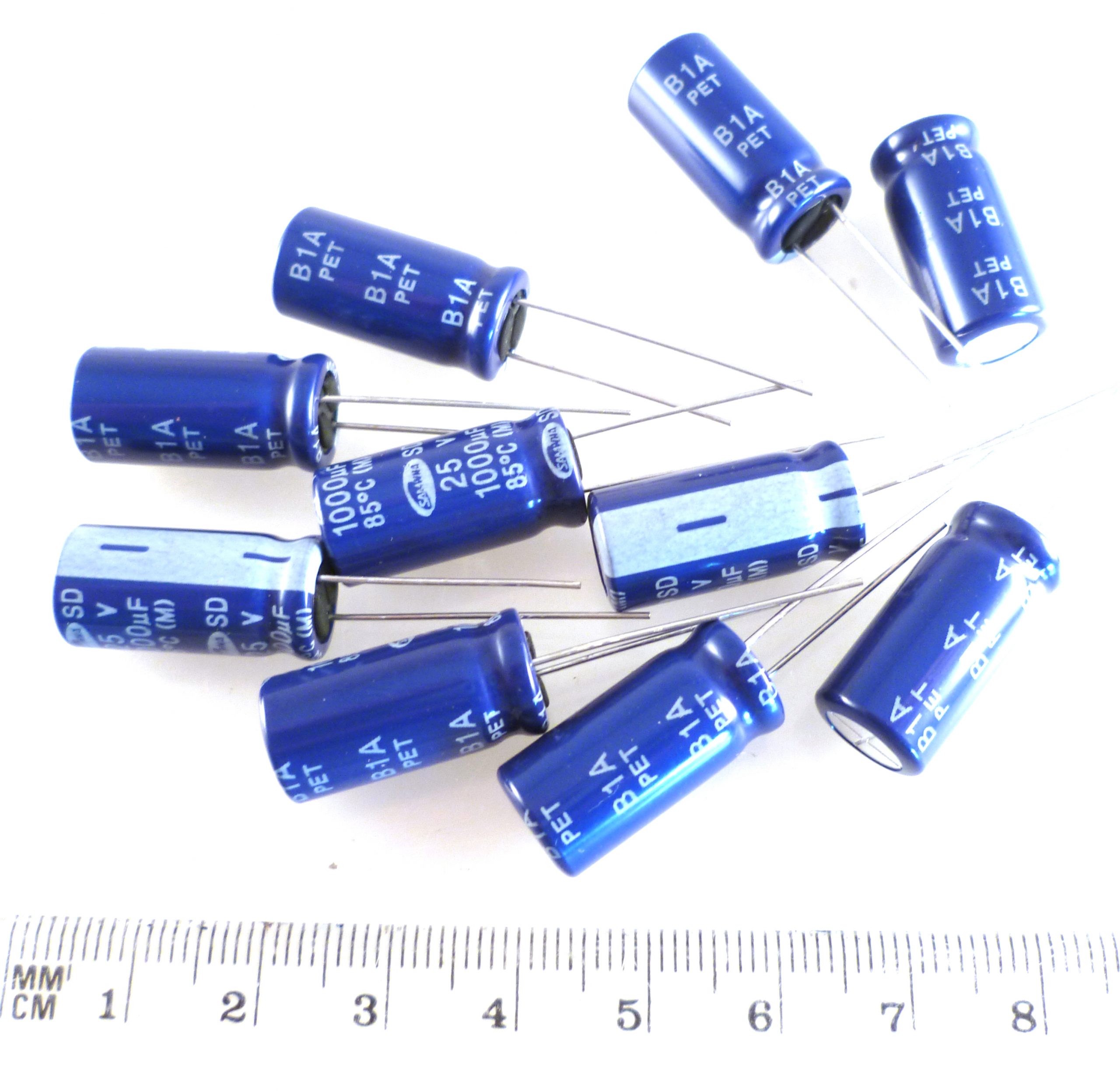 Samwha SD Series Electrolytic Capacitor 25v 1000uF Radial 10 Pieces ...