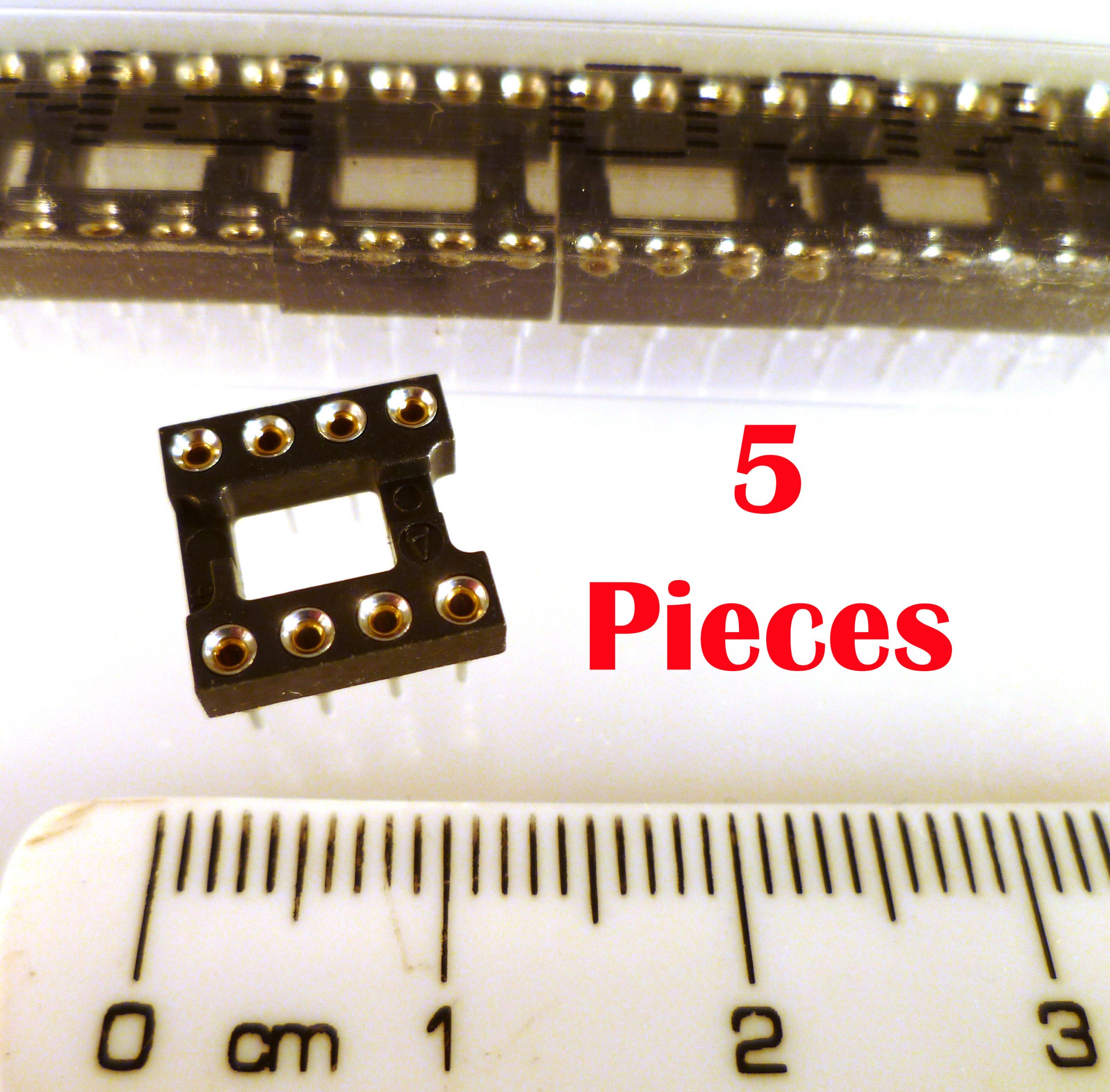 Turned Pin IC Socket 8 Way Gold Plated Contacts 5 Pieces OLA2-05 | Rich ...