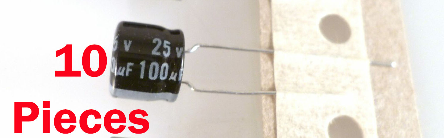 Rubycon 25YK100MTZ8x7 Electrolytic Cap 25v 100uF 85'C 10 Pieces OL0057 ...