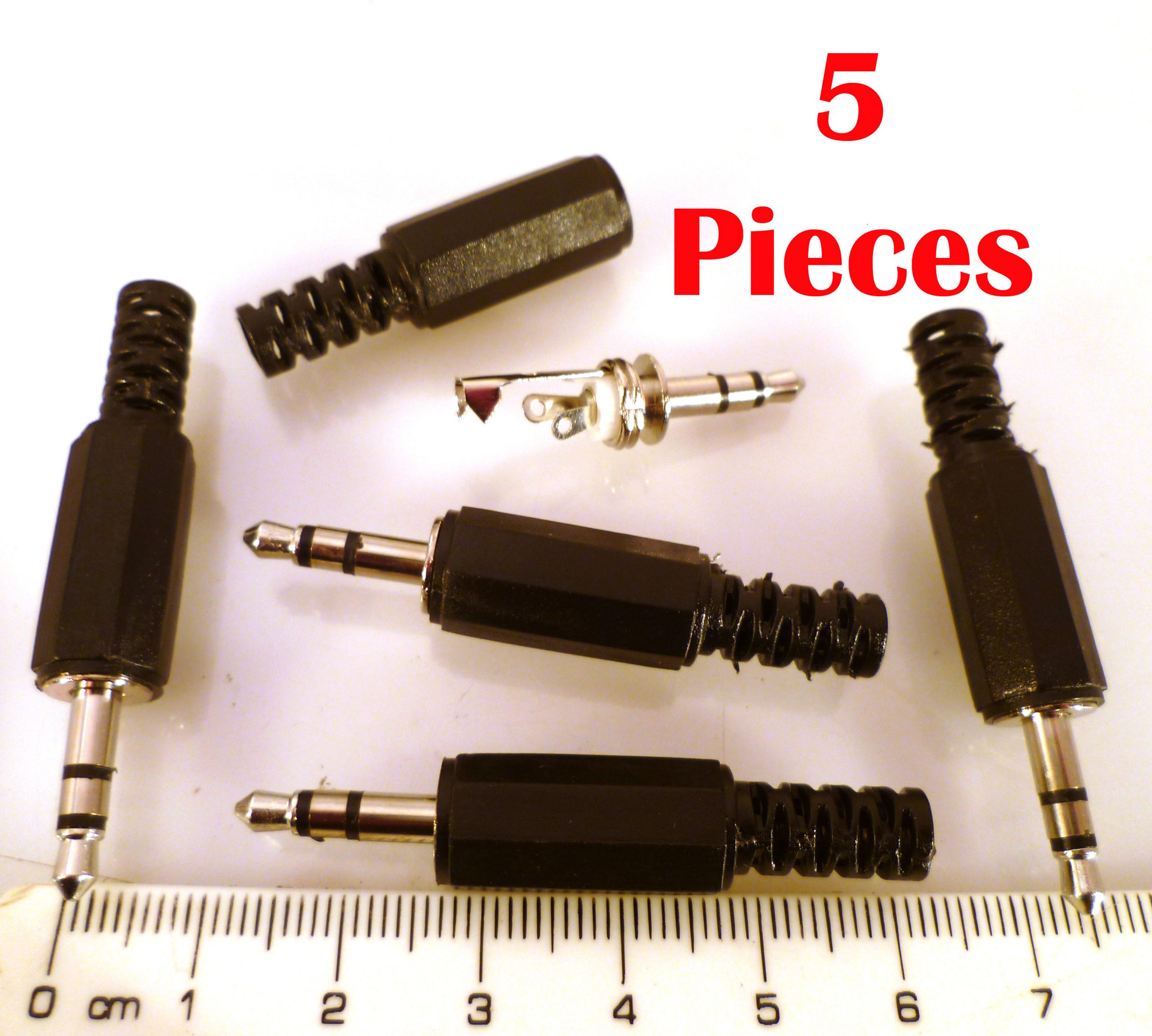 3.5mm Stereo Jack Plug With Strain Relief Good Quality 5 Pieces OM0871 ...