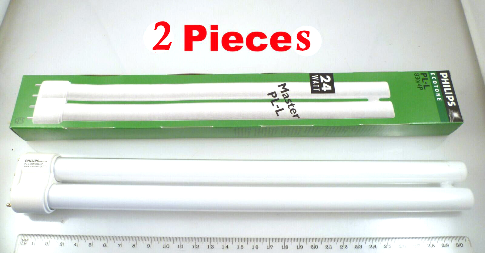 Philips Fluorescent Lamp-Master PL-L 24W830 4 Pin 2G11 Cap 2 Pieces ...