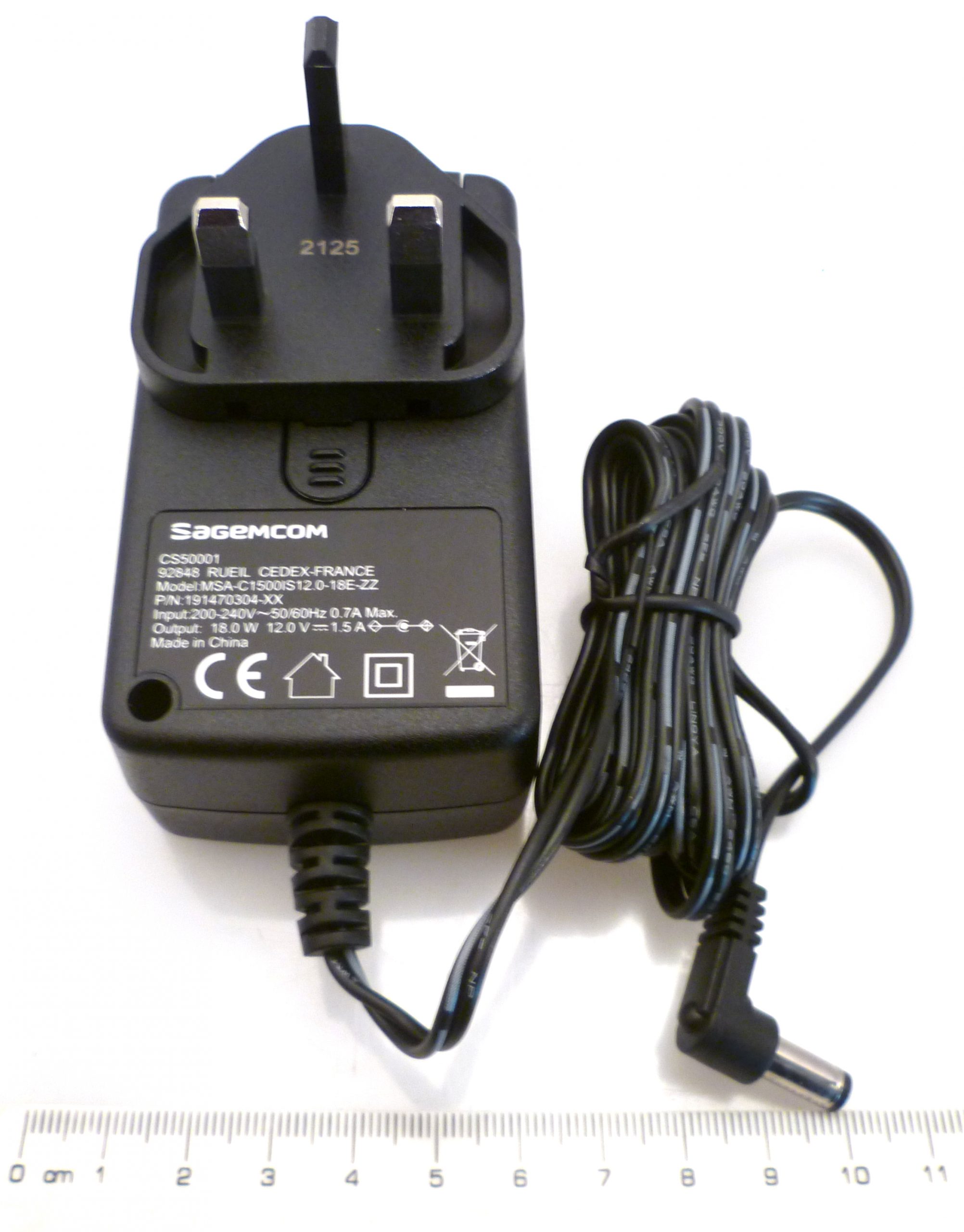 TalkTalk Sagemcom FAST 5364 Wi-FI Router Power Adaptor 12Vdc 1.5A ...