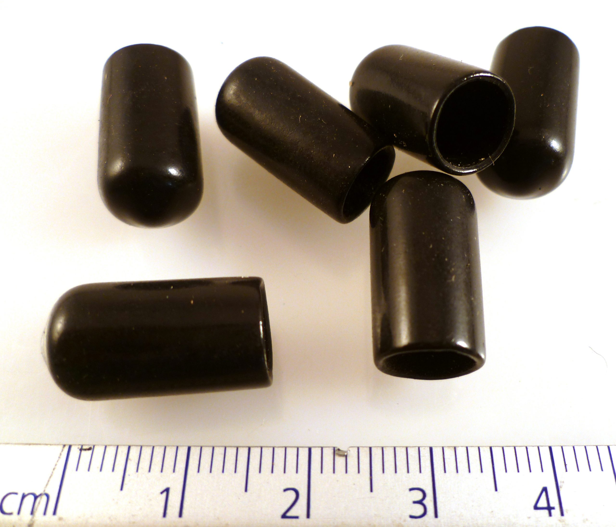 Flexible Soft Rubber Push On Black Cap 8mm Internal Diam. 6 Pieces ...