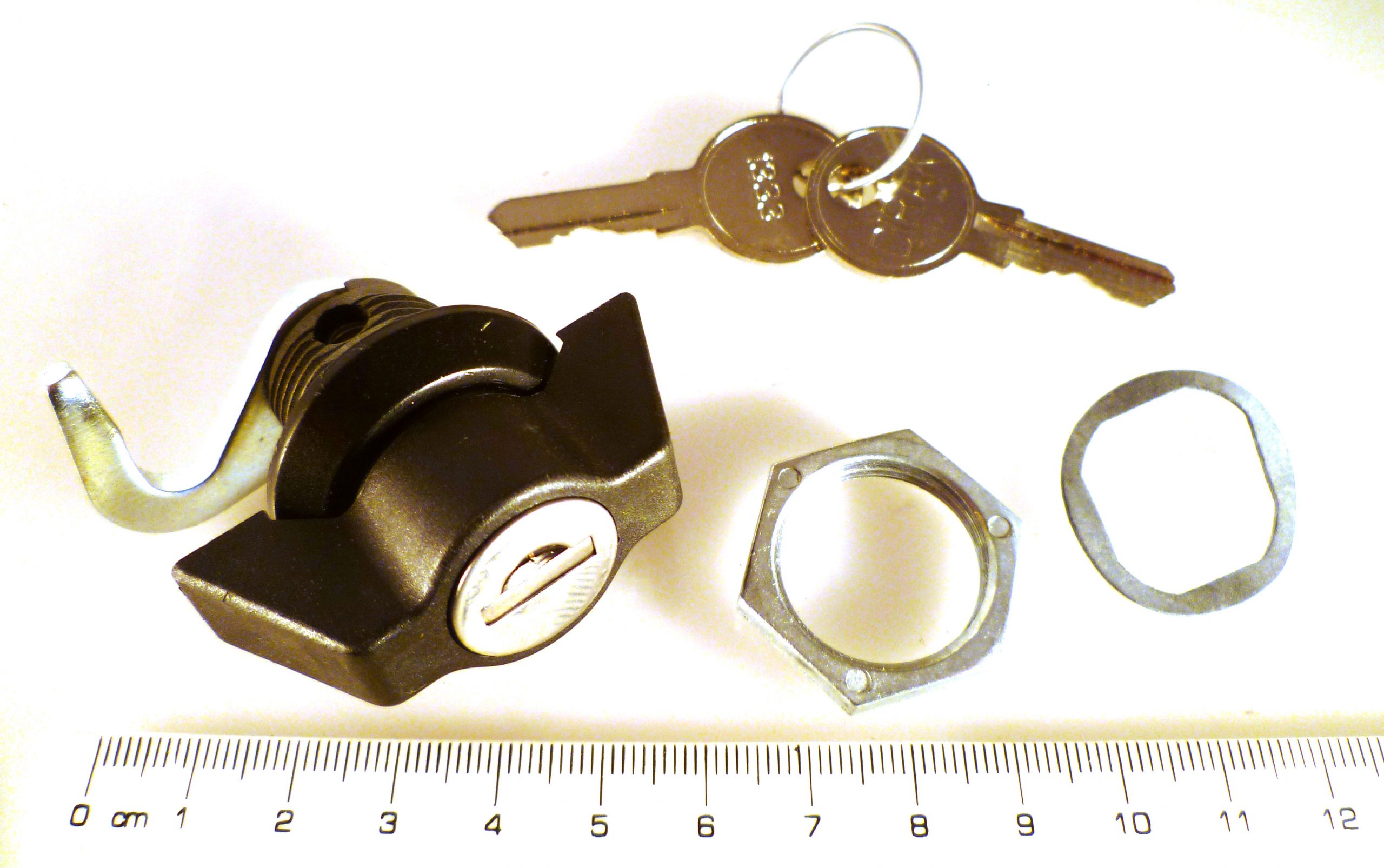 Dirak 1333 Garage/Panel Style Quarter Turn Lock 2 Keys Hooked Cam ...