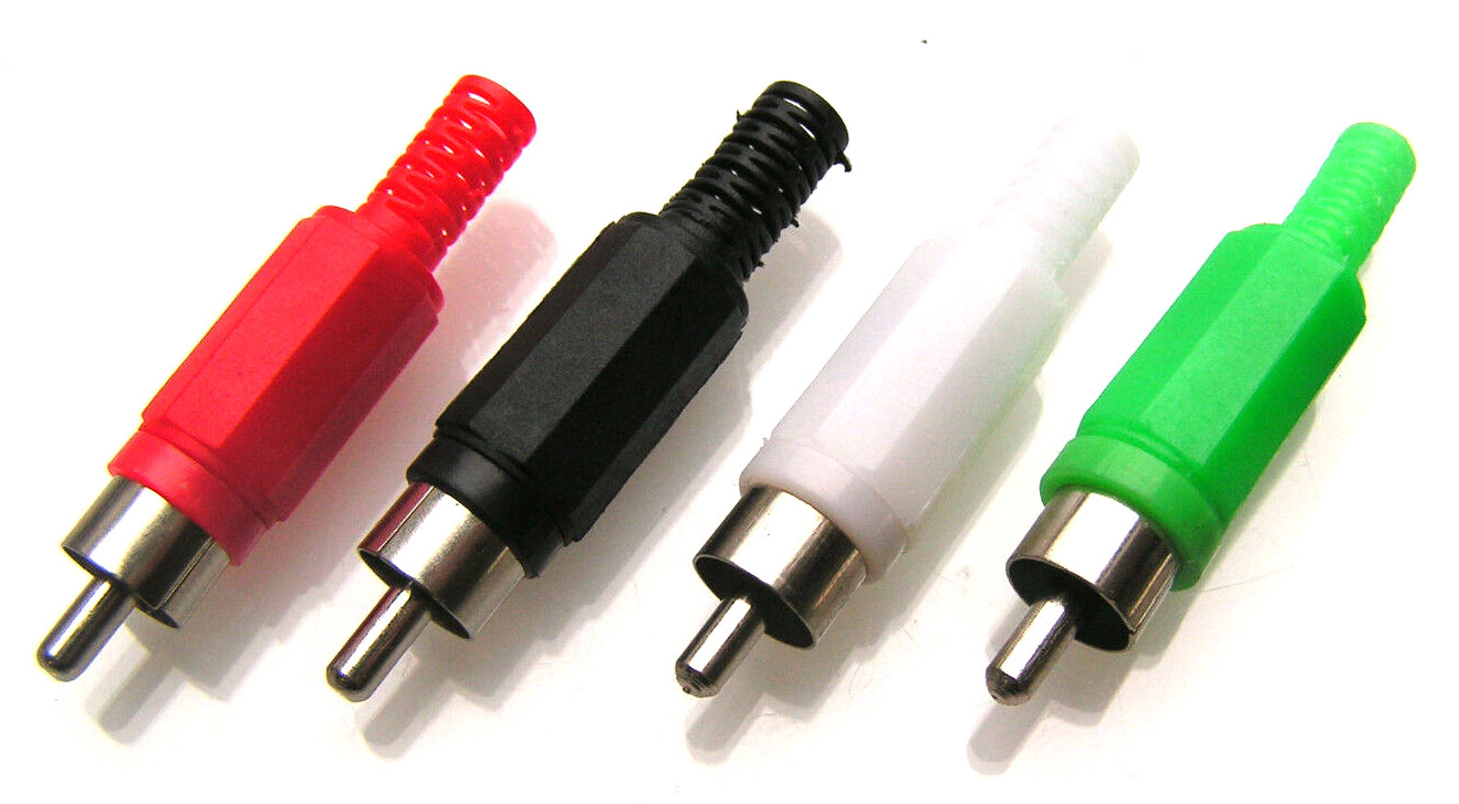 Standard Sleeved Phono RCA Plug Red Black White or Green OM0474 | Rich ...