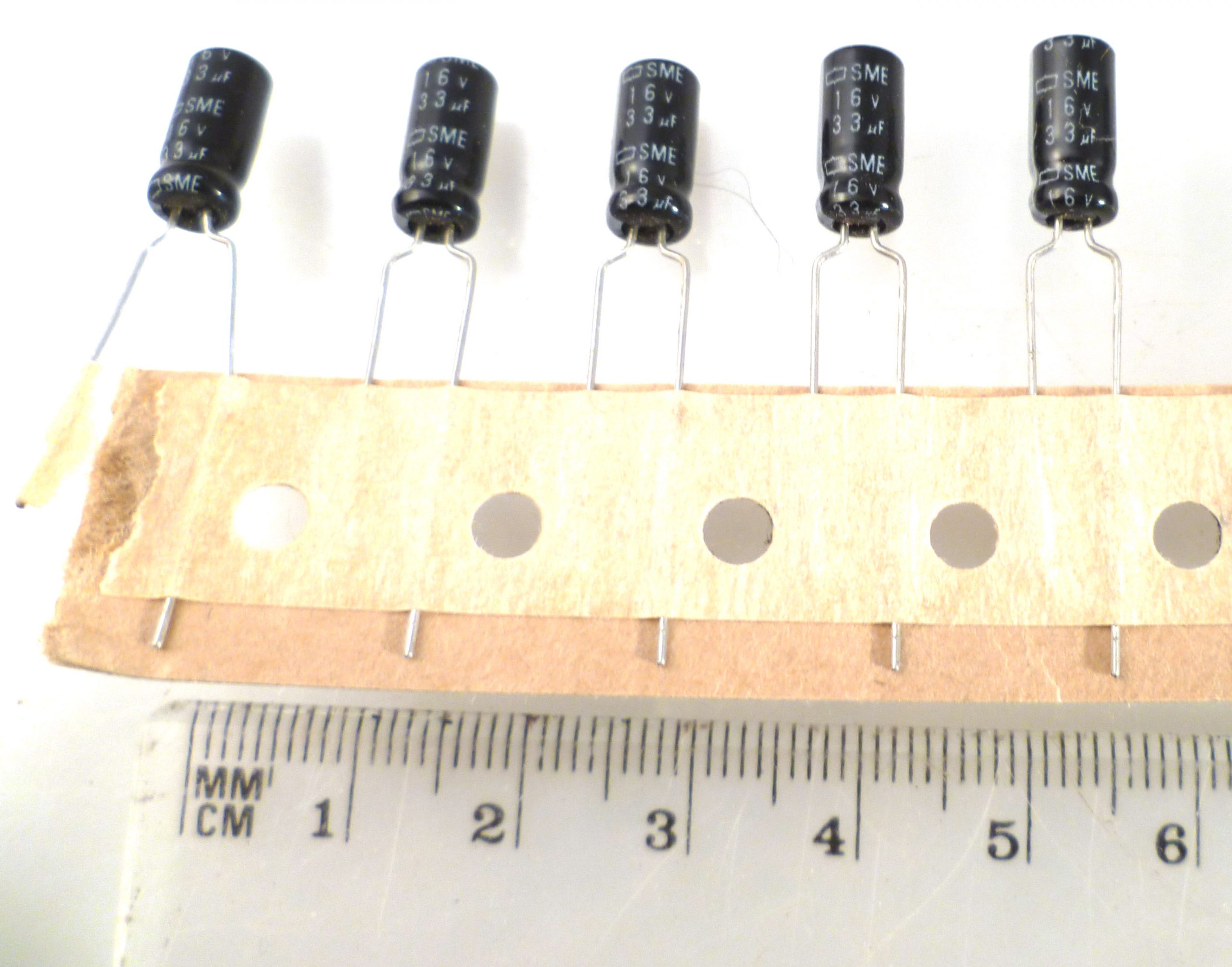 Chemi-con SME16VB33M Capacitor 16V 33uF 85'C 5 Pieces OL0044 | Rich Electronics