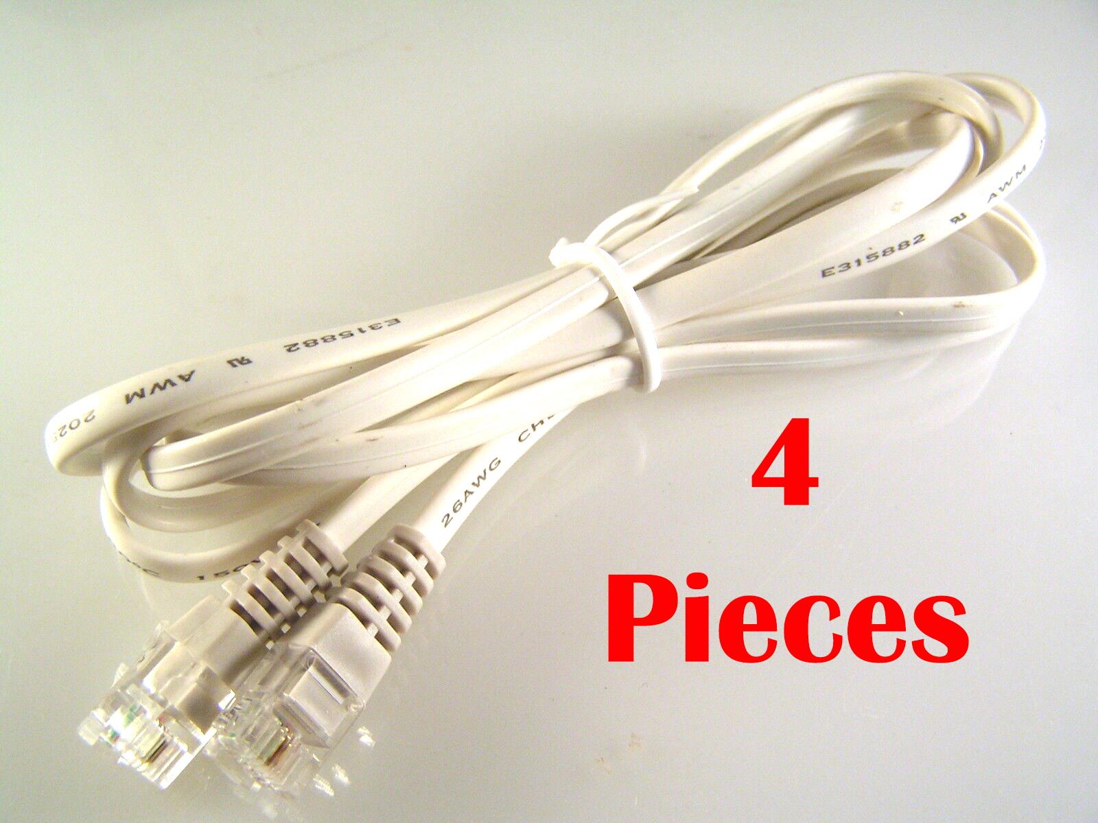 RJ11 Phone Cable 1.45 Metre Plusnet/Modem/Broadband Use Pack of 4 ...