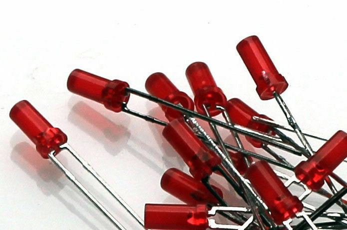 Liteon LTL2221AL Red 3mm LED Round Flat Top Flanged Base 10 Pieces ...