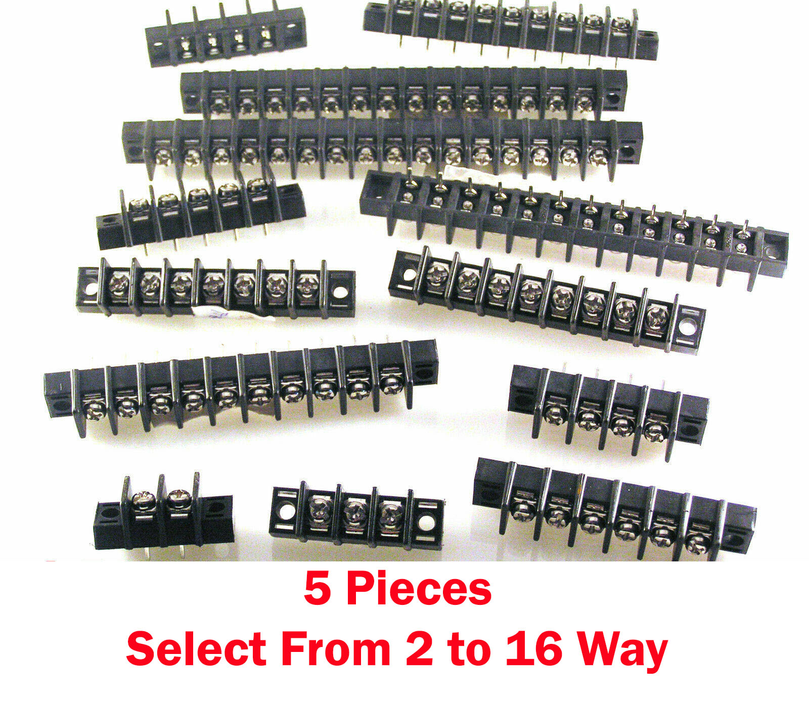Blockmaster HD816 15A 250V 8.25mm Barrier Terminal Block Rang 5 Pieces ...