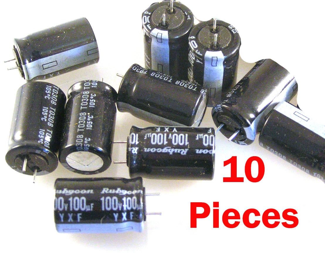Rubycon YXF Electrolytic Capacitor 100V 100uF 105'C 10 Pieces OL0128A ...