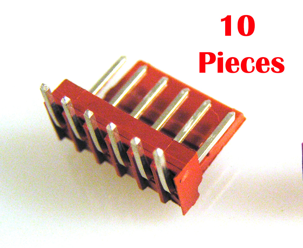 PCB SIL Pin Header R/A with Guide 6 Way 0.1 Inch Pitch 10 Pieces EB8B ...