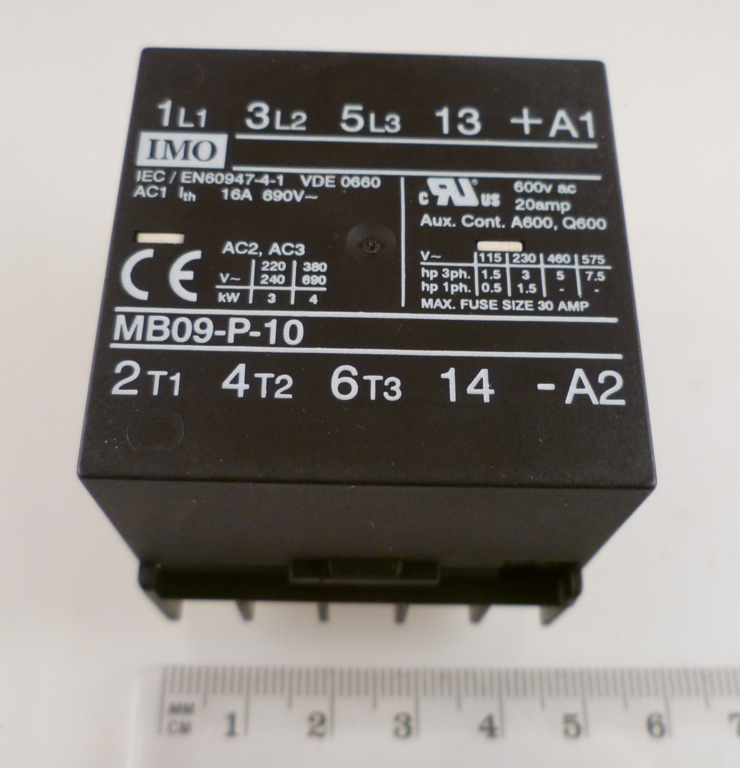 IMO MB09-P-10 230 Mini Contactor 230v Coil 4KW 9A AC3 MBF007B | Rich Electronics