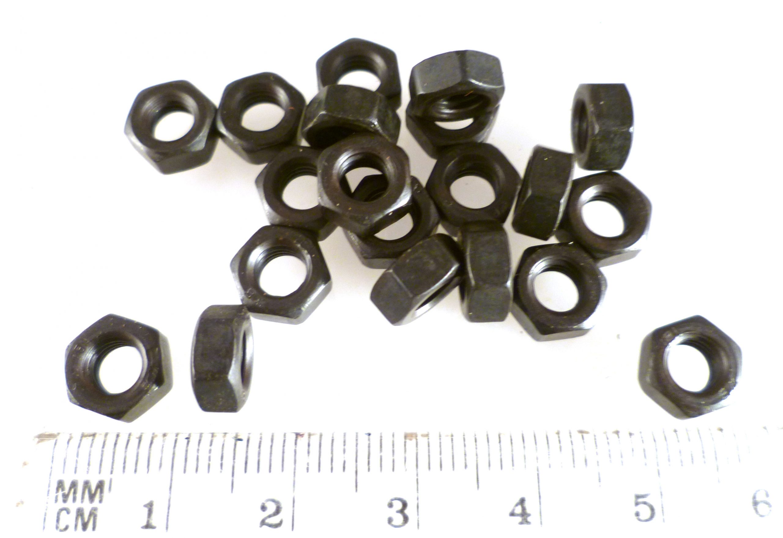 M5 Full Nut Hexagonal Mild Steel Chemical Black 20 Pieces MBG016B ...