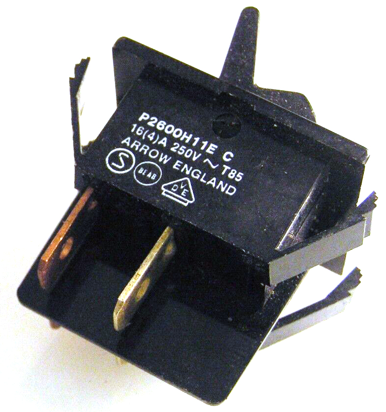 Arrow England P2600H11EC Paddle Rocker Switch 16A 250VAC DPST OM0293P ...