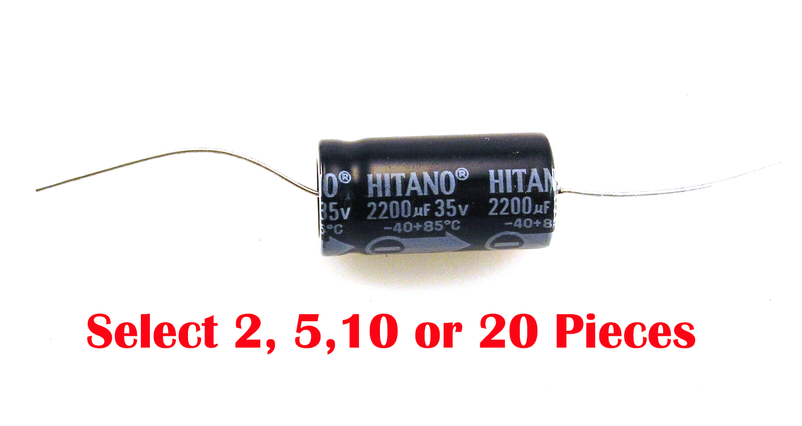 Hitano 2200MFD35VDCTOL Axial Electrolytic Capacitor 2200uf 35V 85'C ...