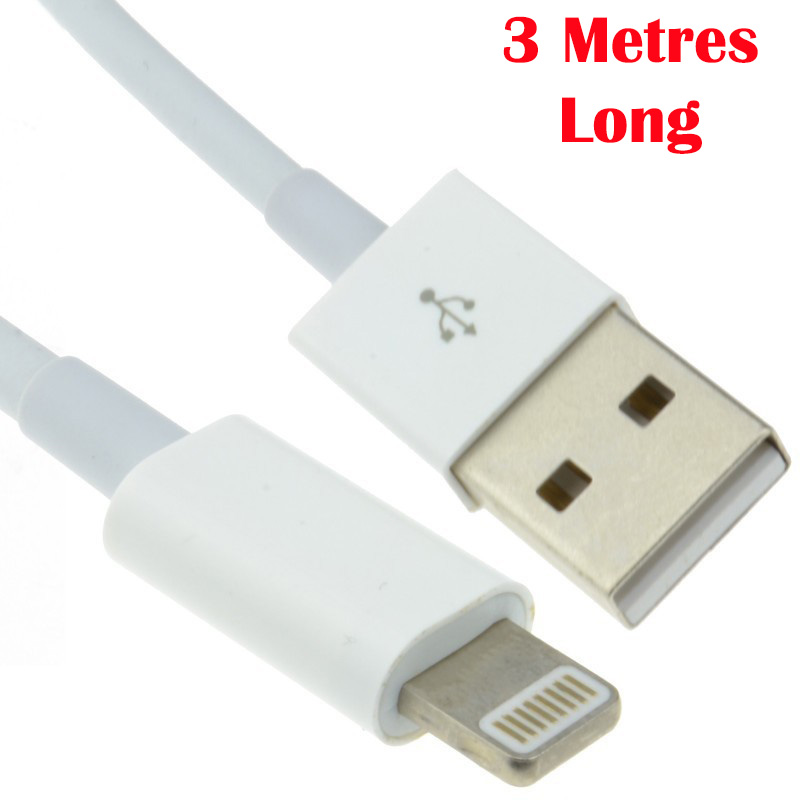 iPhone iPad or iPod with Lightning Connector Charge/Sync 3 Metre Lead ...