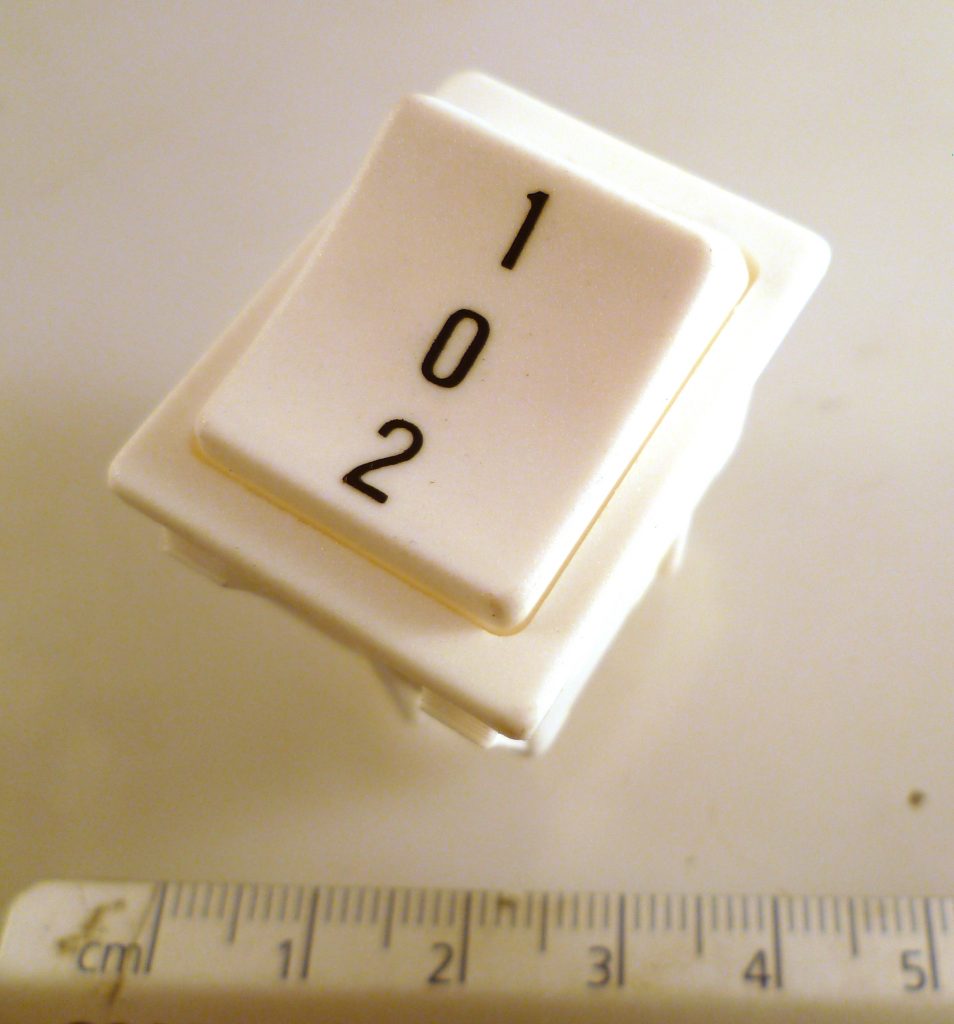 Everel 82.XX8 White Rocker Switch 10A 250VAC DPDT Marked 1, 0 and 2 ...
