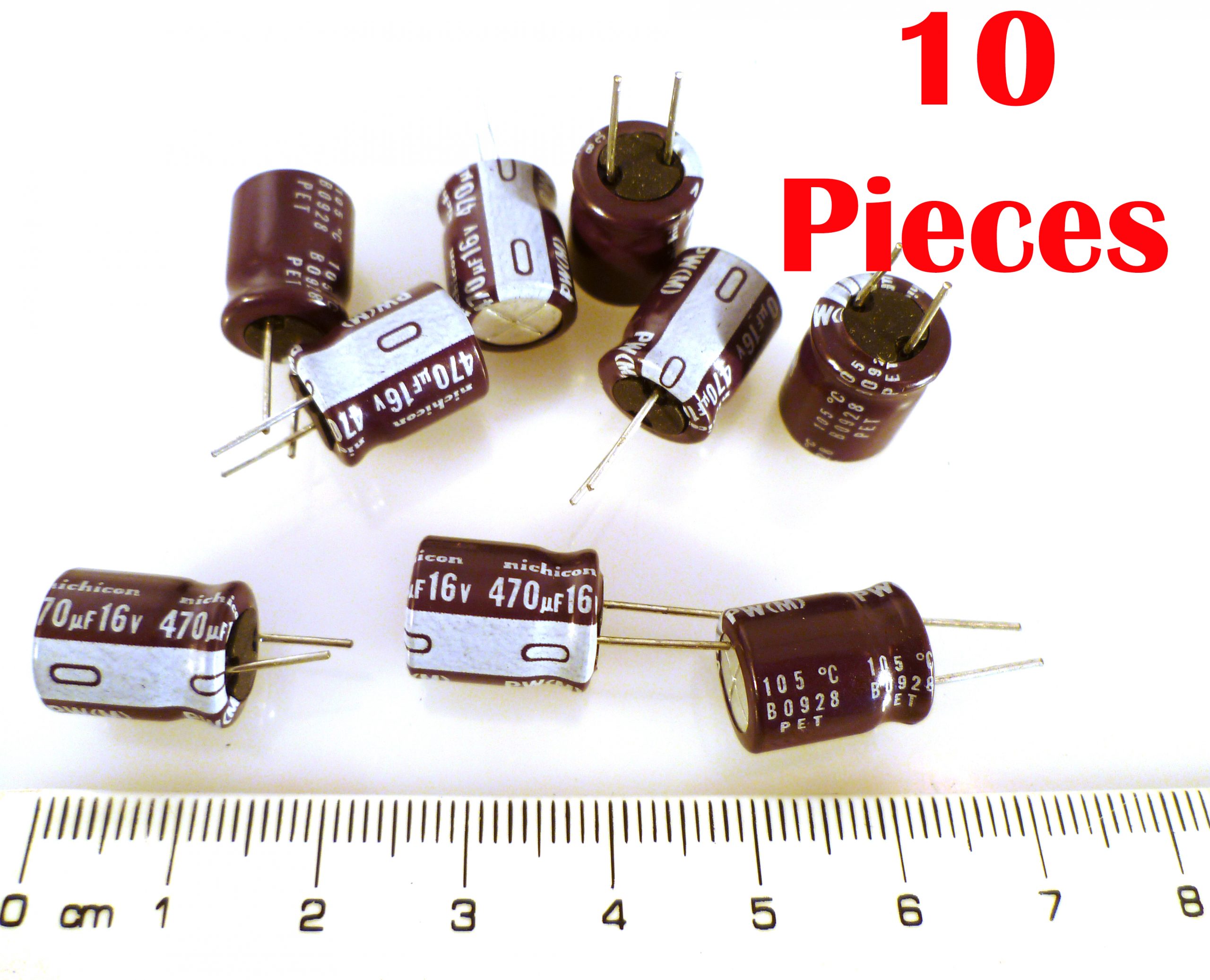 Nichicon UPW Electrolytic Capacitor 470uf 16V 105'C 10x12.5mm 5 Pieces ...