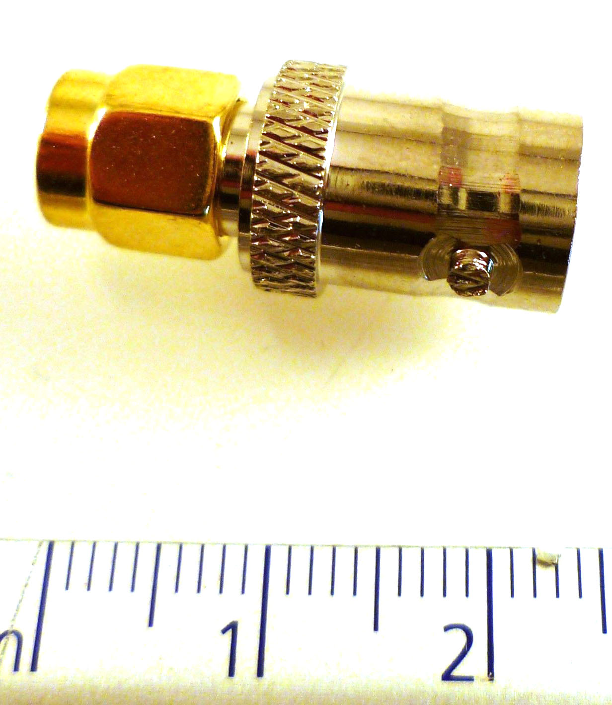 SMA Plug to BNC Socket Adapter 50Ohm Good Quality Gold Plated OM1114O ...