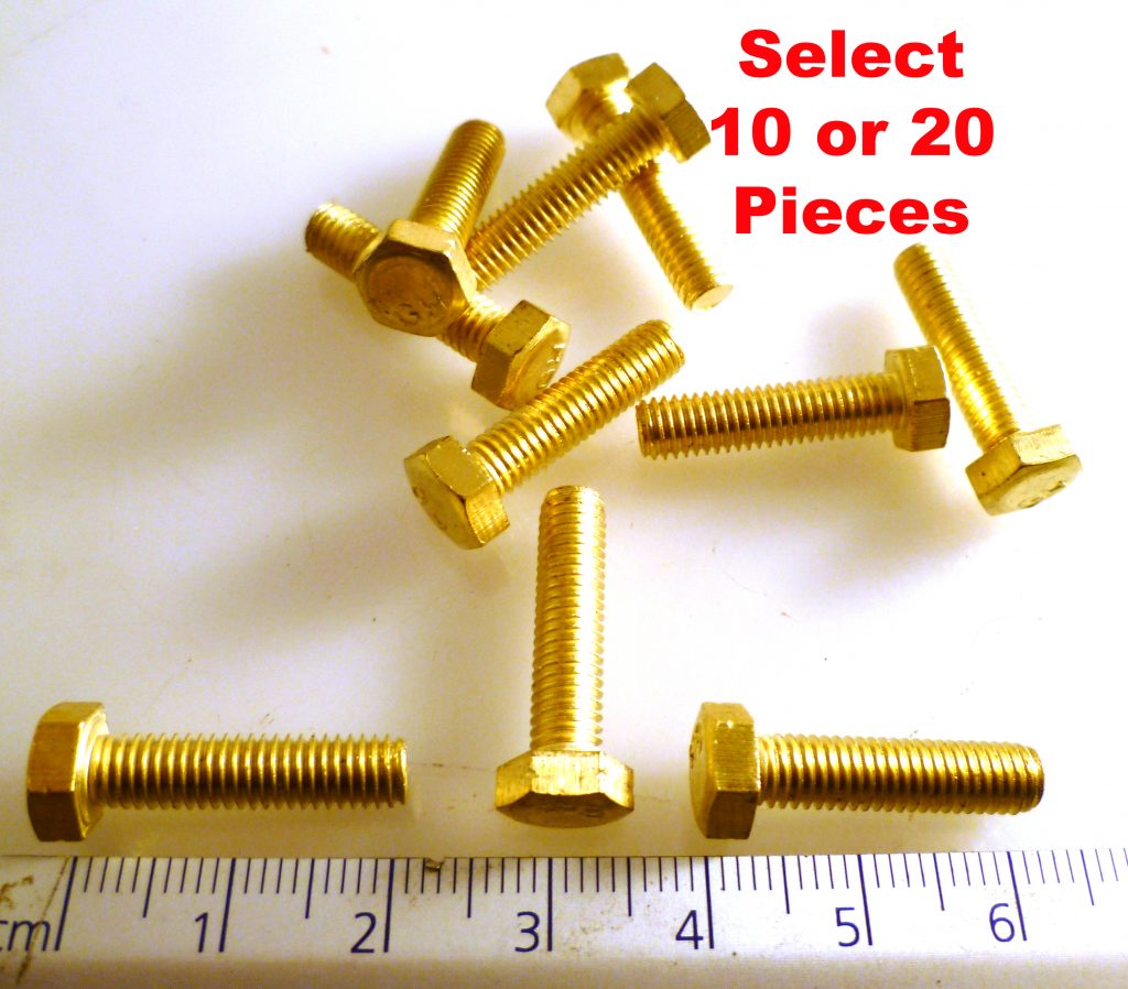 M5 x 20mm Hex DIN933 MS Brass BD Screws MBE016D | Rich Electronics