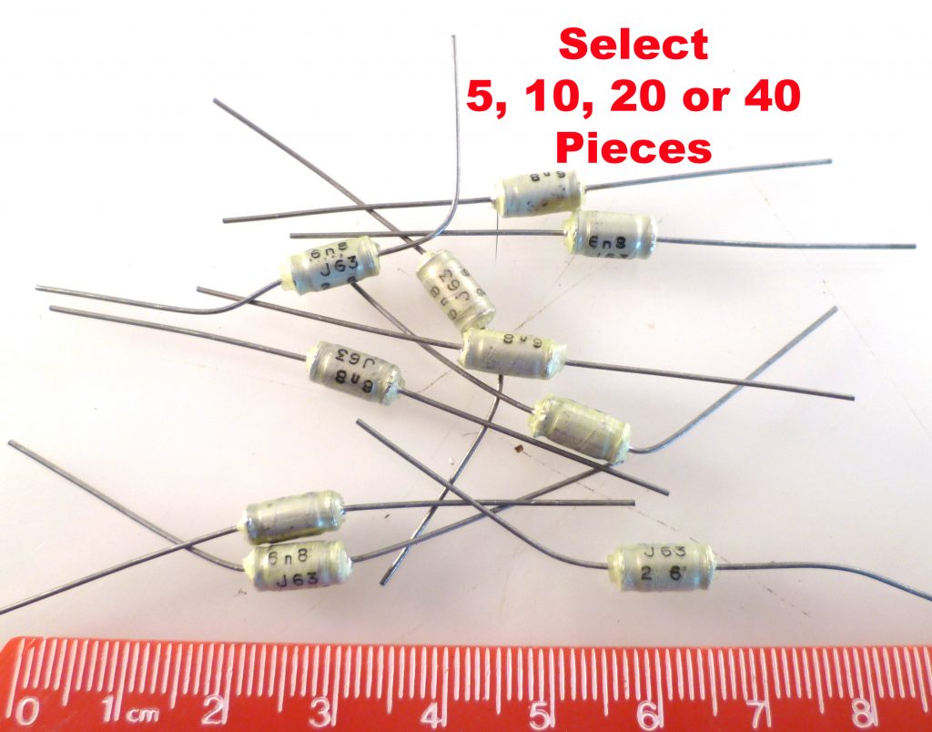 Polystyrene Axial Capacitor 6n8 J 63 6.8nF 63V Milspec 1989 MBF0010A1 ...