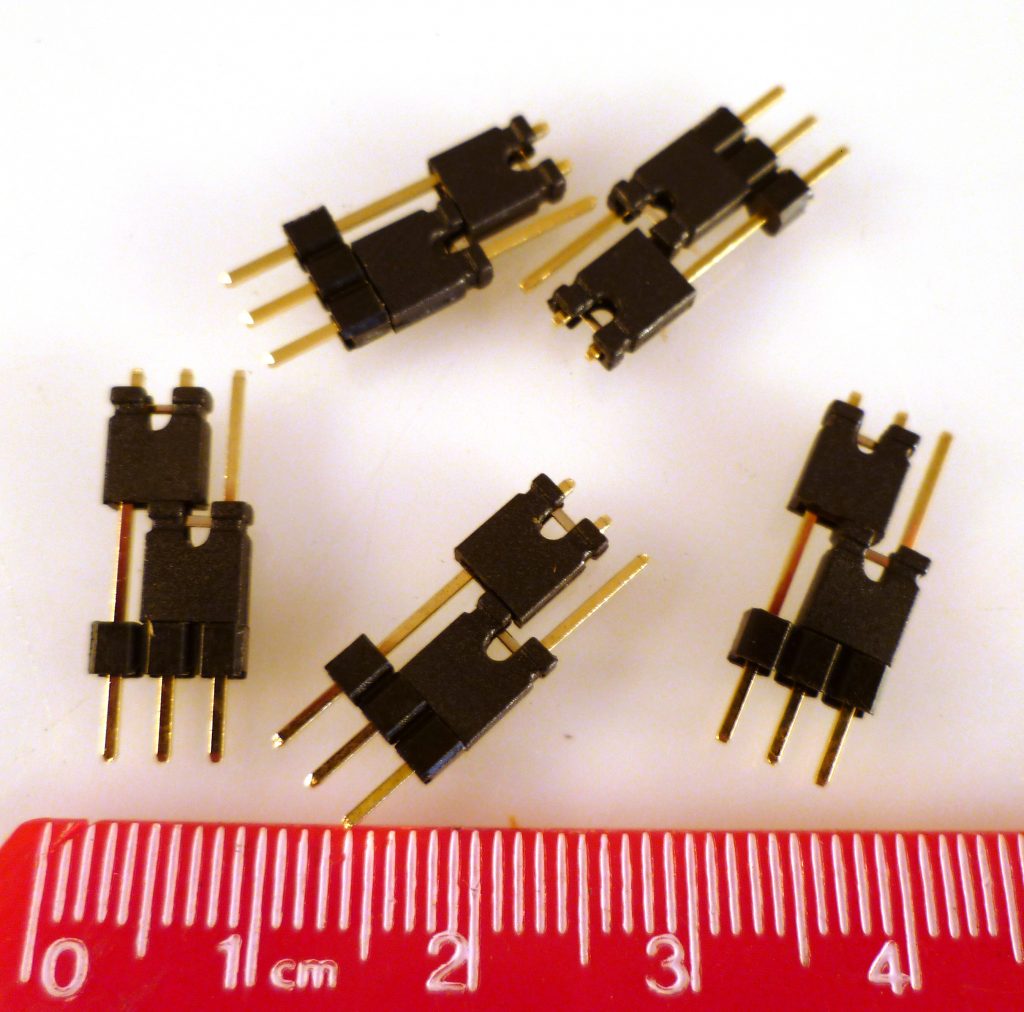 Header Plug+2 Shorting Links 2.54mm Pitch SIL Easy Snap 3 Way 10 Pieces ...