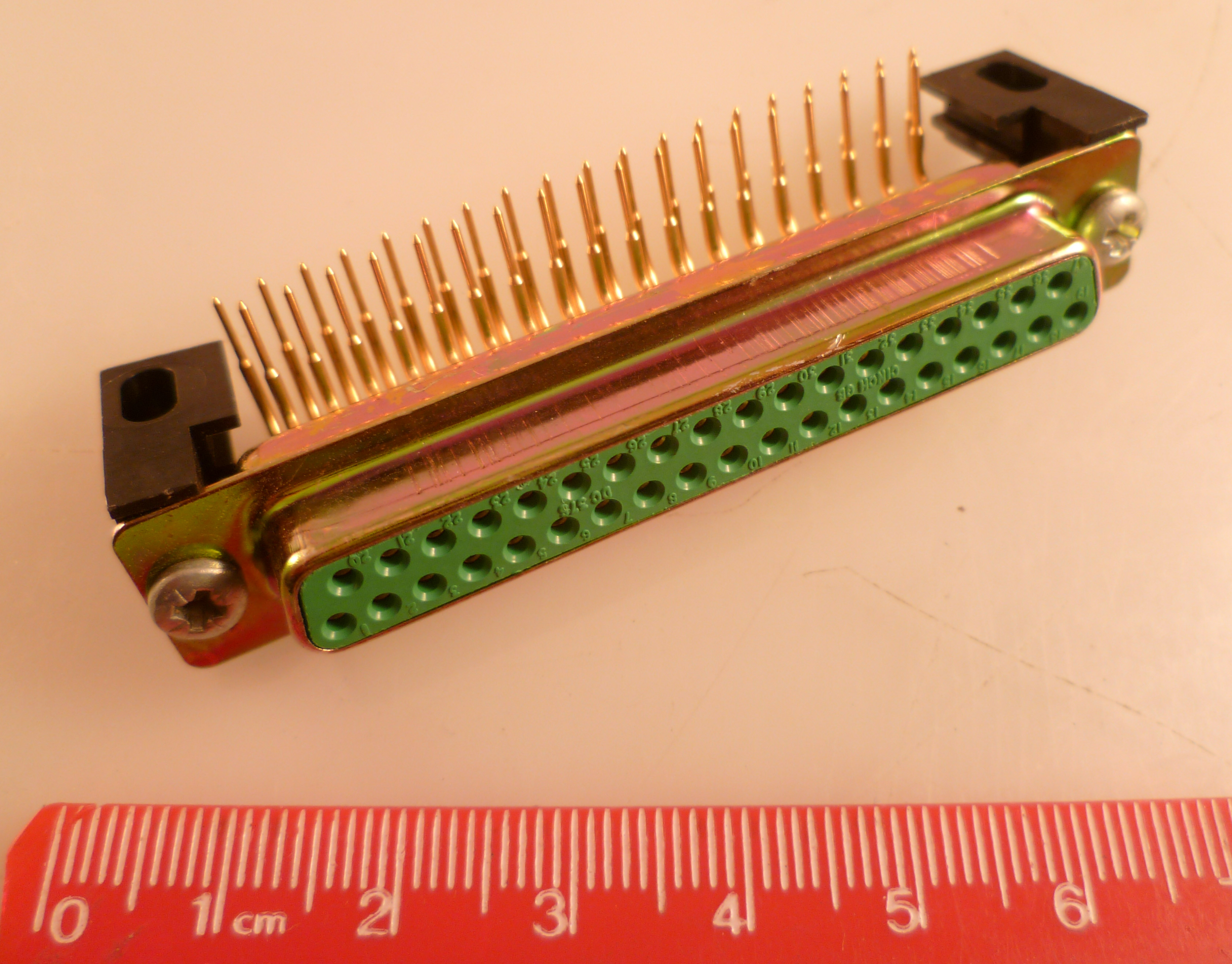 RS D Type 37 Way Right Angled PCB Mount Socket Gold Plated Pins MBD016E ...