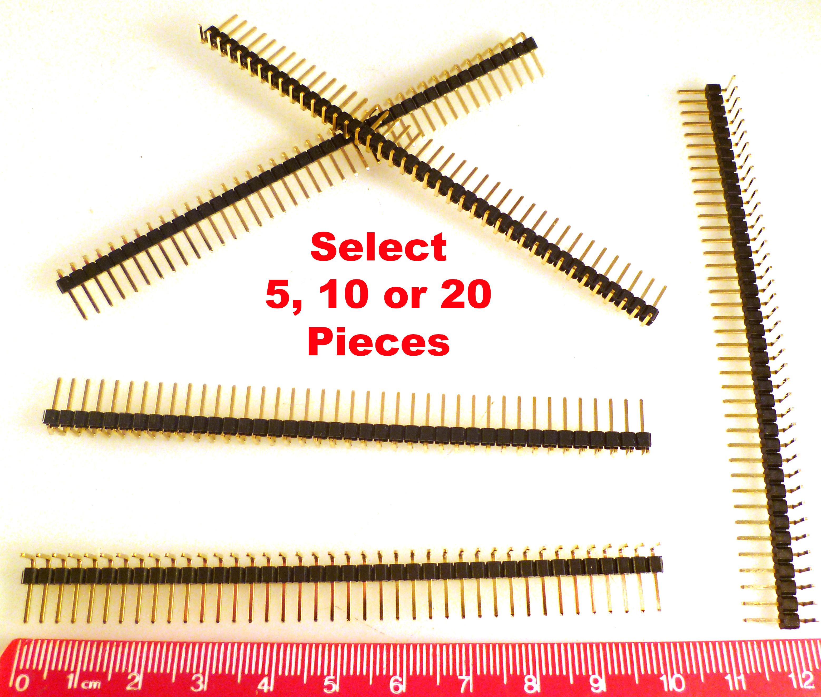 Right Angled Header Plug Gold 2.54mm Easy Snap 40 Pin SIL OM0929B ...