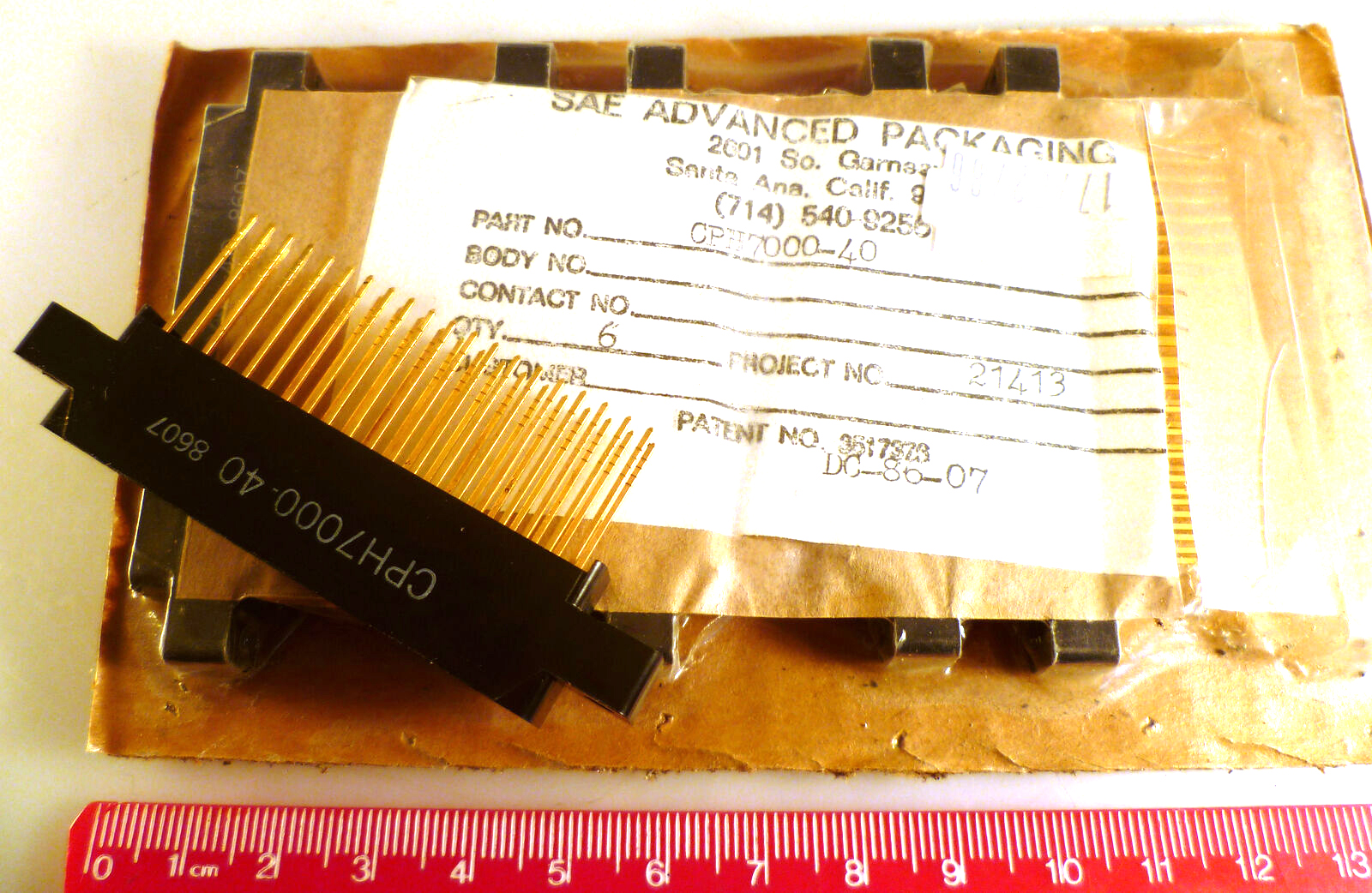 SAE CPH7000-40 Pin Edge Connector Wire Wrap 0.1in Pitch with Lugs ...