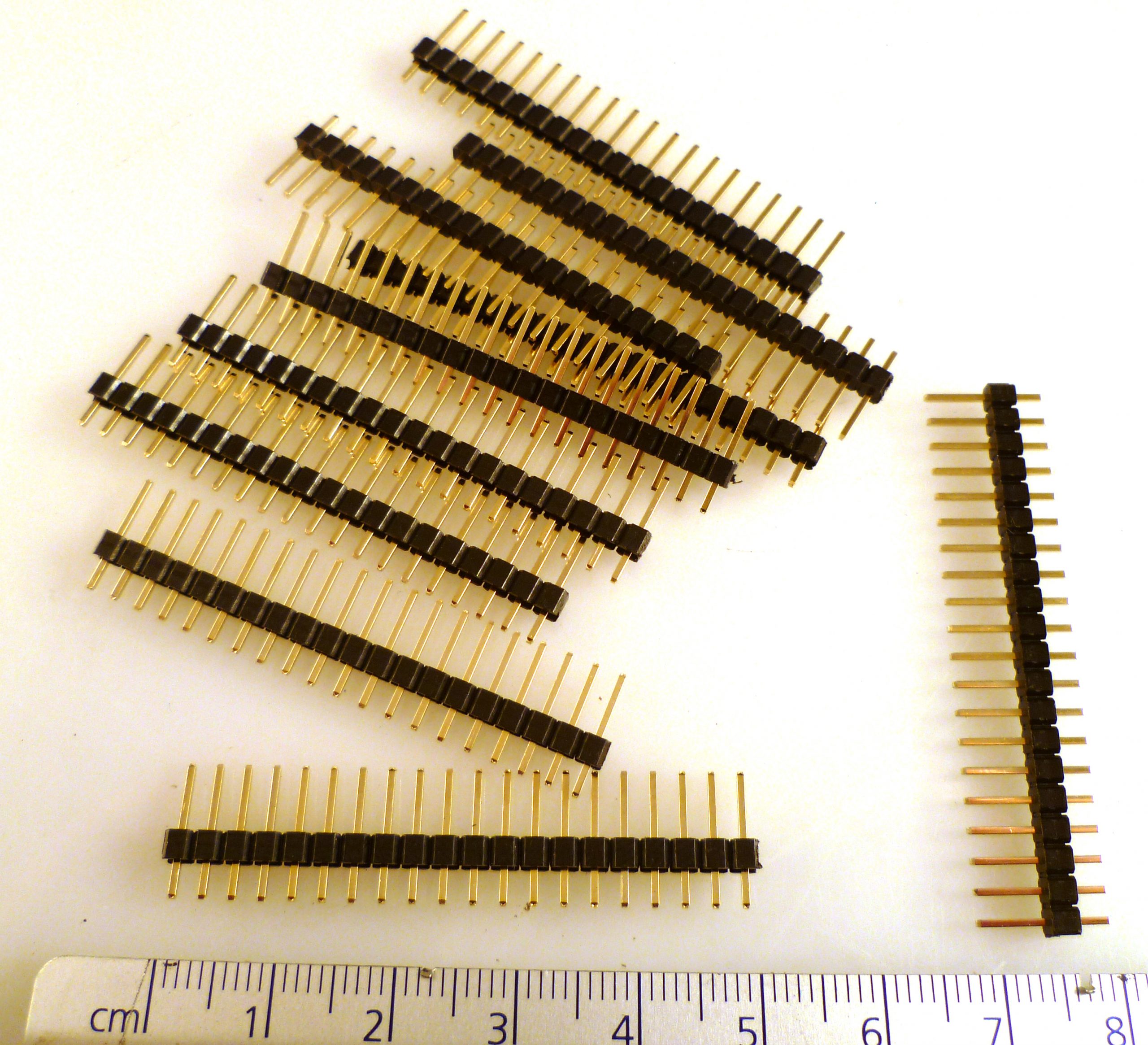 Pin Header Plug SIL 2.54mm Pitch 20 Way Easy Snap 10 Pieces MBD023L ...