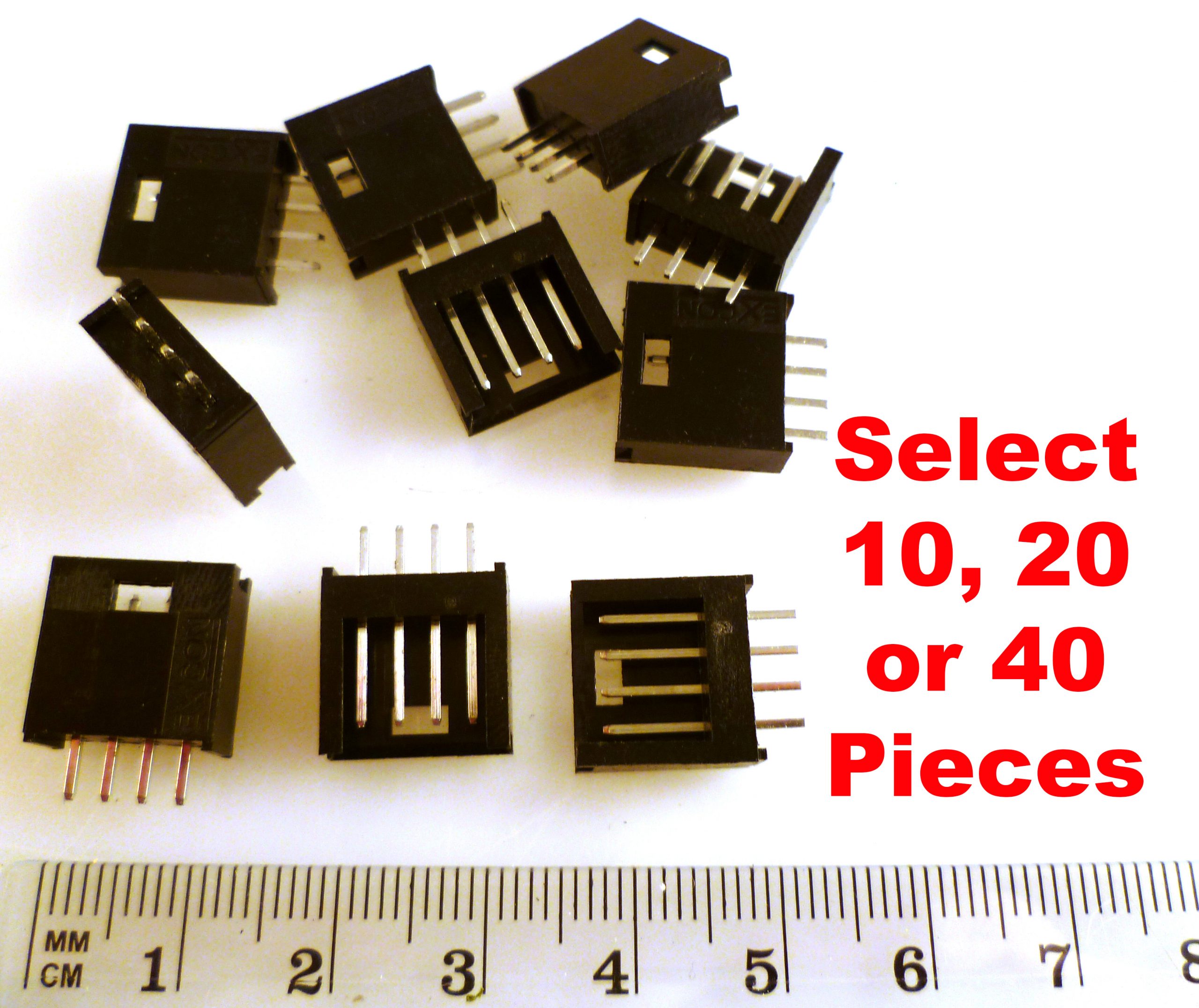 Excon 254704WV203 4 Way 2.54mm Pitch PCB Mount Shrouded Plug MBA012A ...