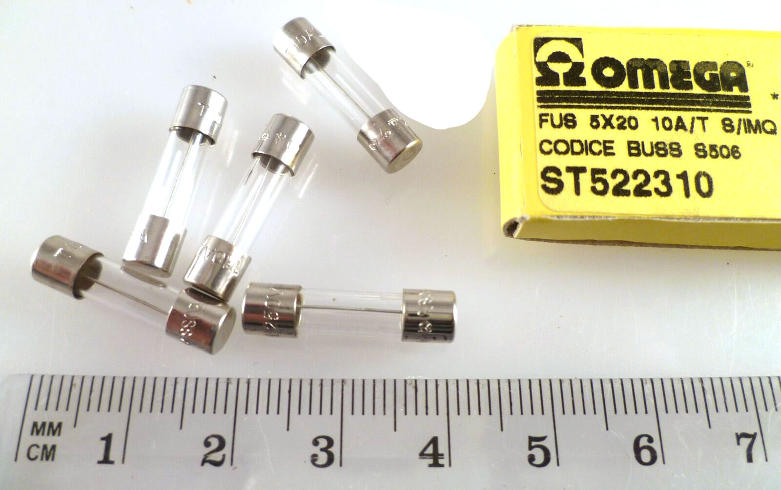 Omega BUSS ST522310 Glass Fuse S506 250V 10A 5x20mm "T" Time Delay 5 ...
