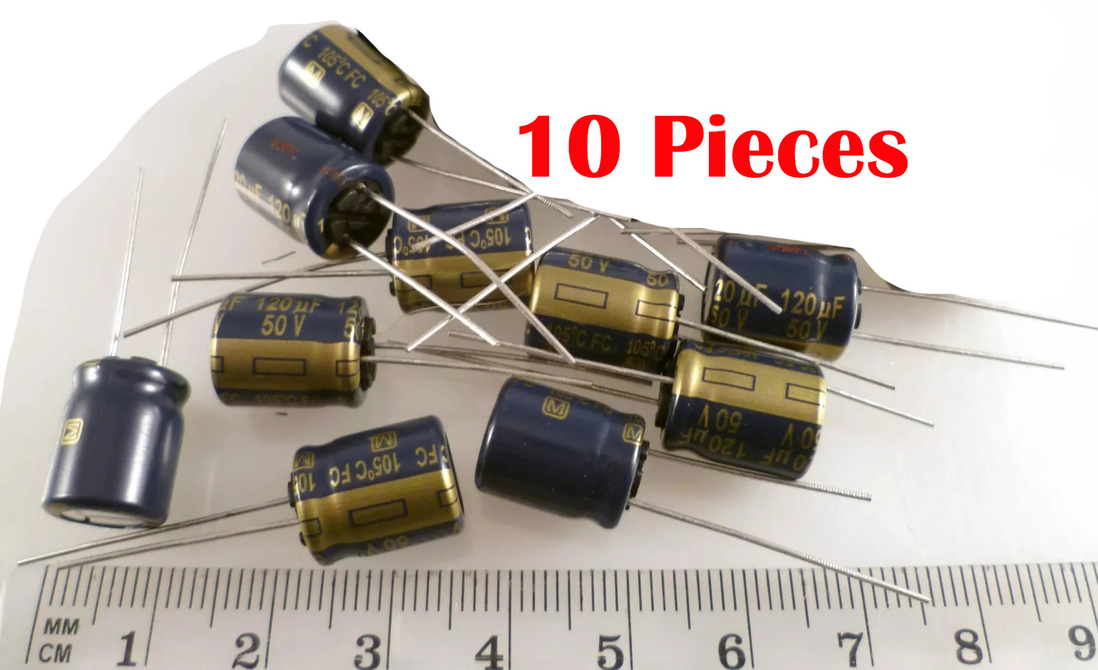 Panasonic FC Electrolytic Capacitors 120uF 50V 105'C 10 Pieces MBA013C1 ...