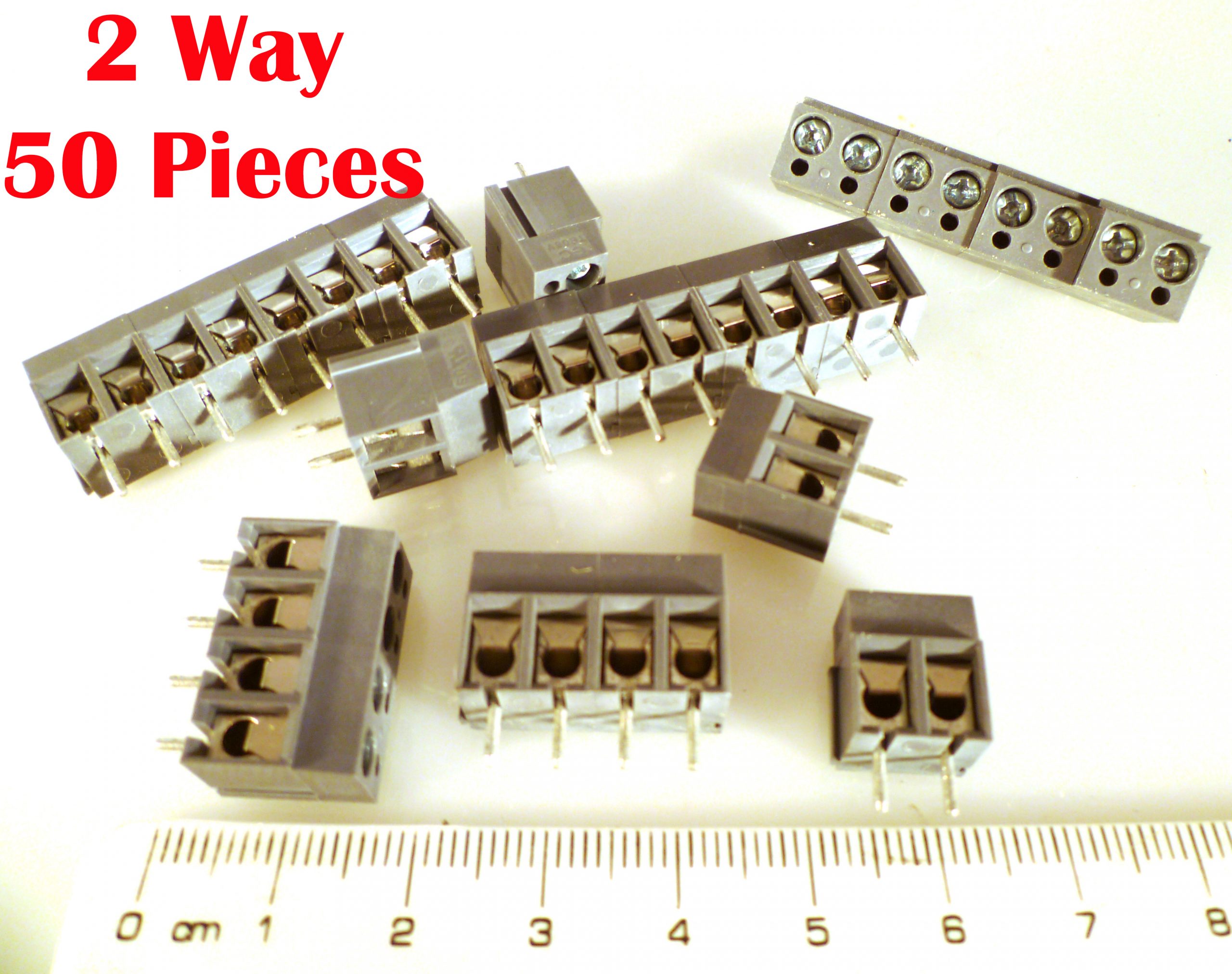 IMO 21.100M Terminal Block 5mm Pitch 16A 300V 2 Way 50 Pieces EB6D1-1 ...