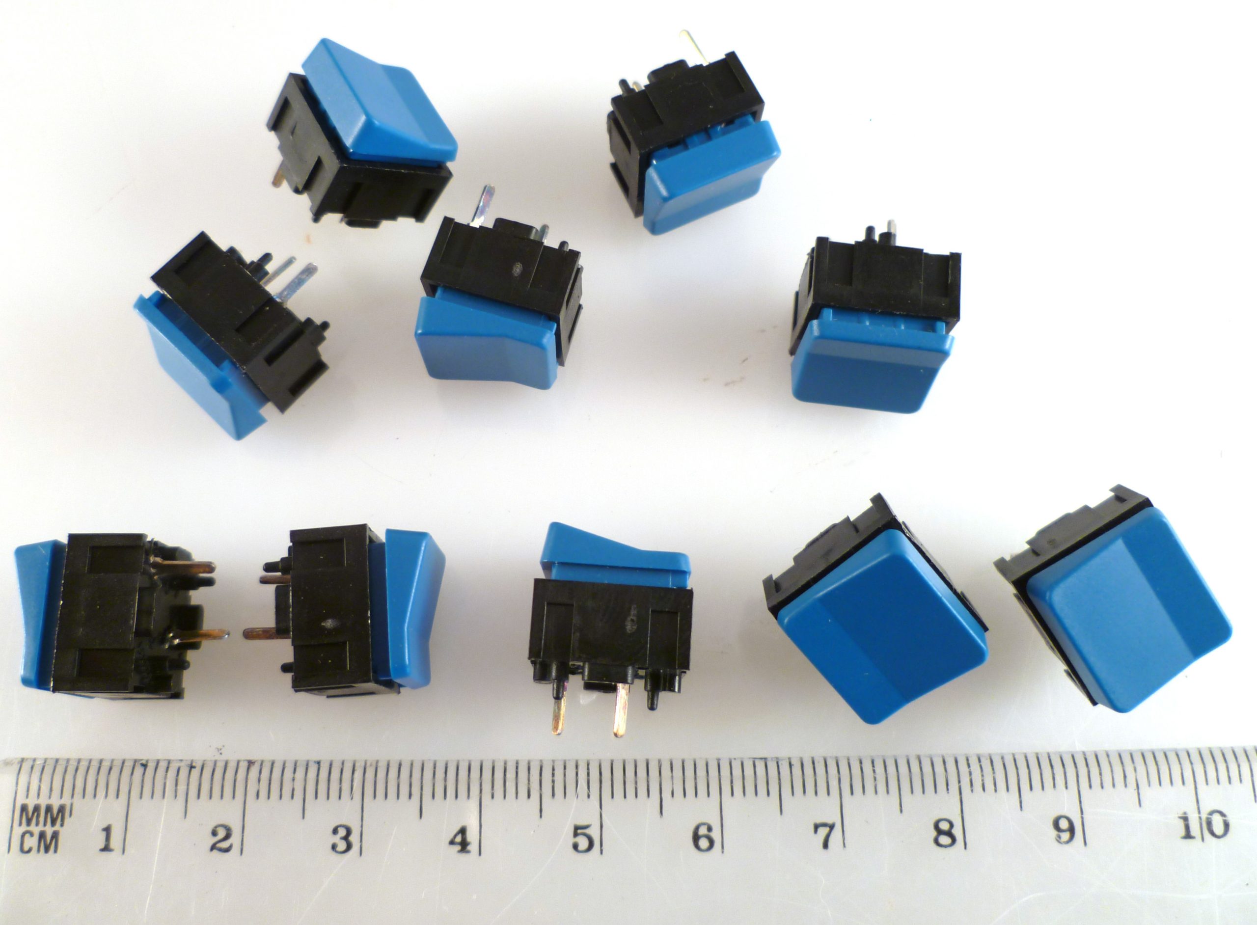TRW 320069 PCB Mount Pushbutton Switch Blue OFF-ON 10 Pieces OM1166A ...