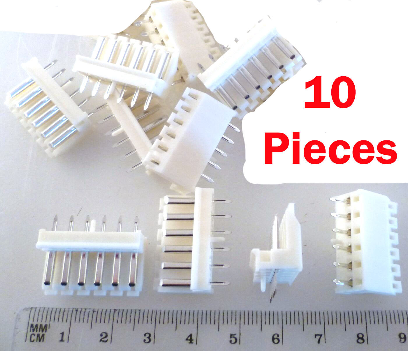 Vertical PCB Mounting Header 6 Way SIL 3.964mm Pitch 10 Pieces EBL53A2 ...