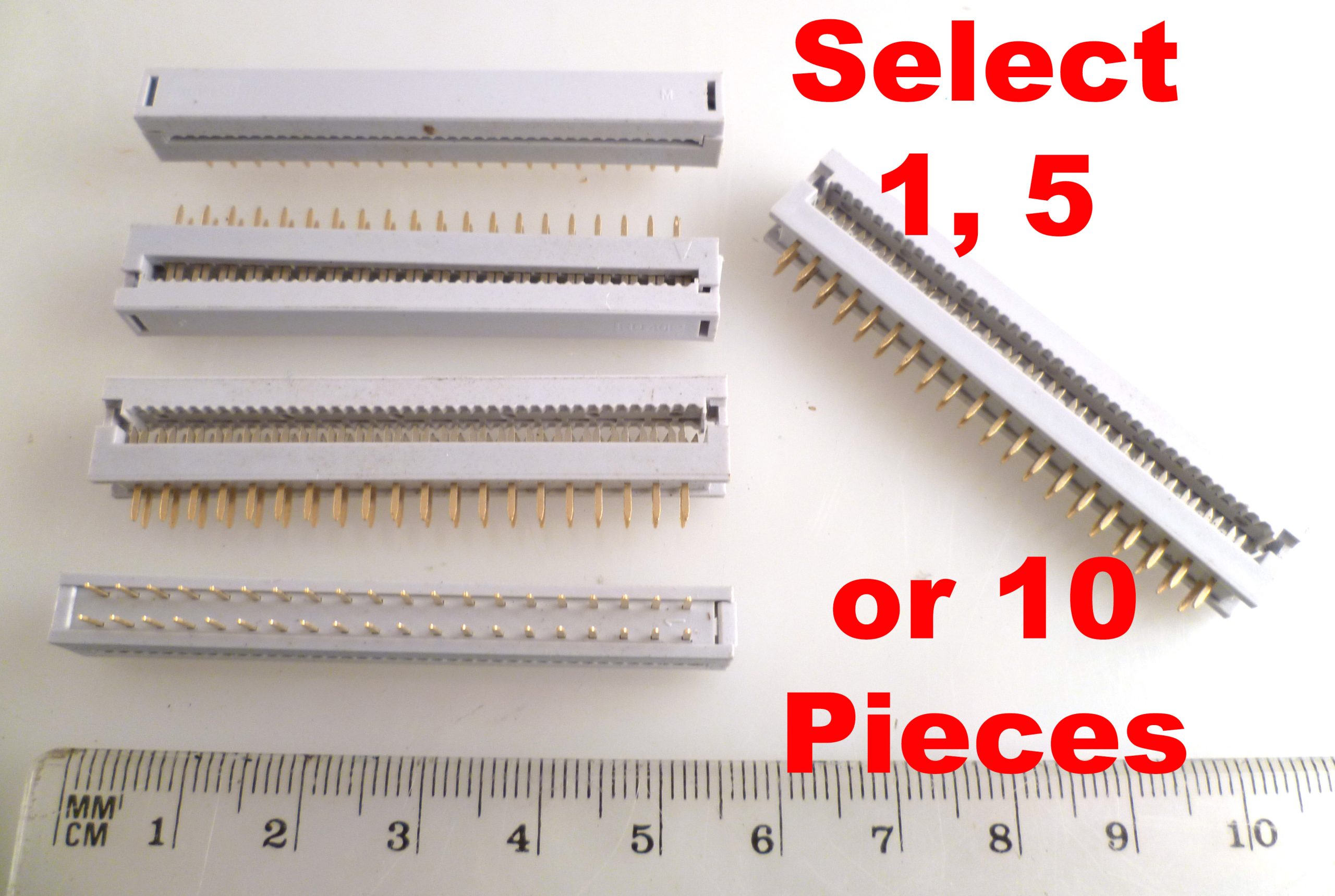 PD40P 40 Way PCB Mount DIL IDC Ribbon Cable Plug Gold Pins EB6C2-5 ...