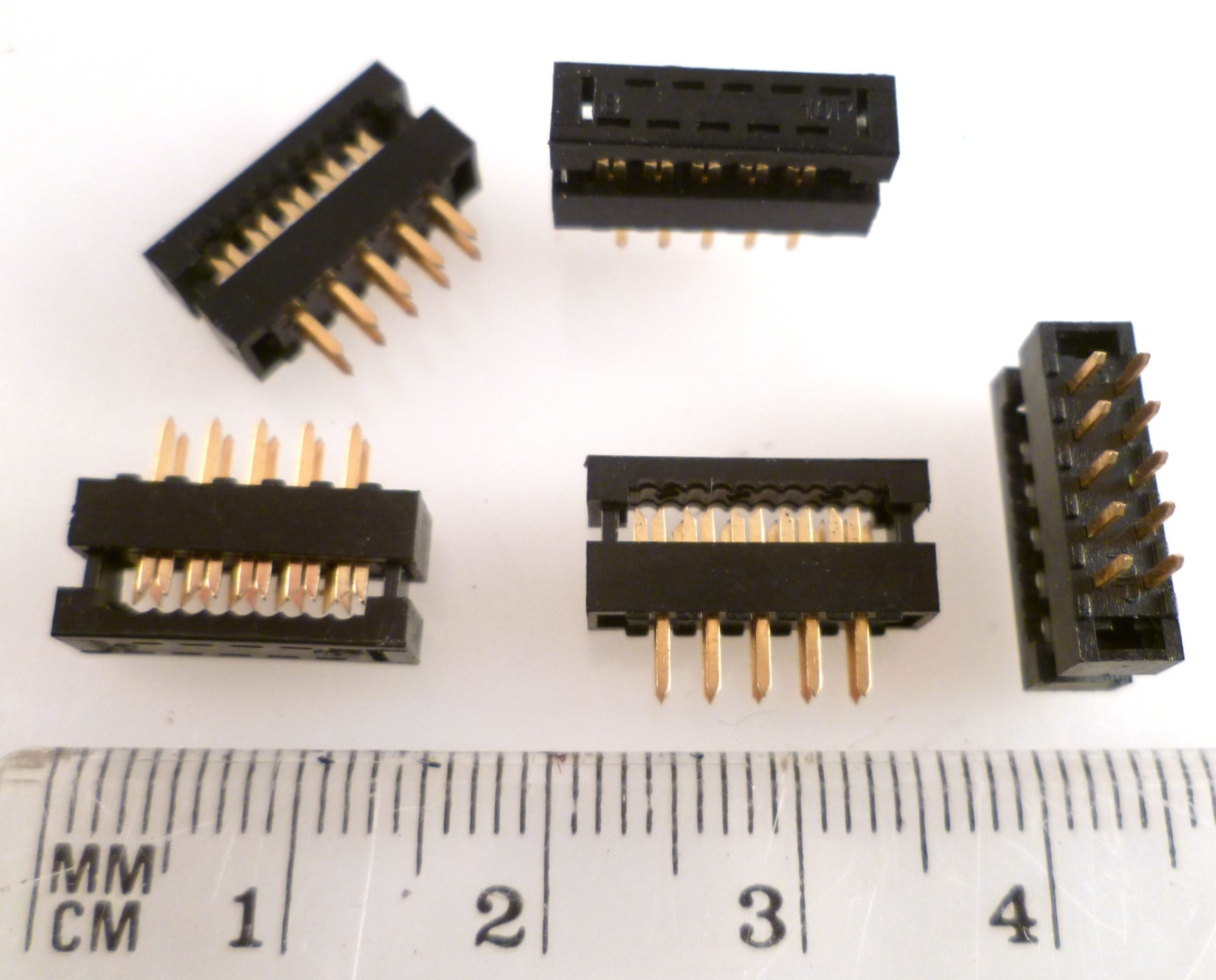 Miniature 10 Way IDC Ribbon Header Plug DIL 1.27mm Pitch 5 Pieces EB6C2 ...