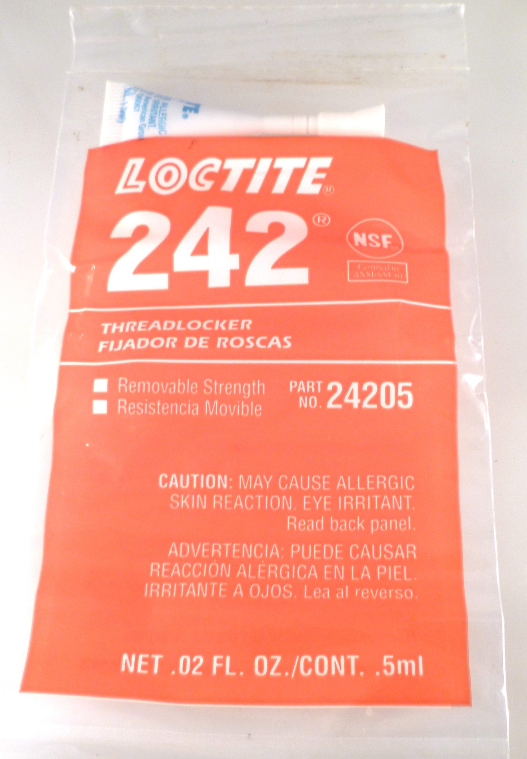 Loctite 24205 Thread Lock Medium Strength Blue 0.5 ml Pack EB6C-3K ...