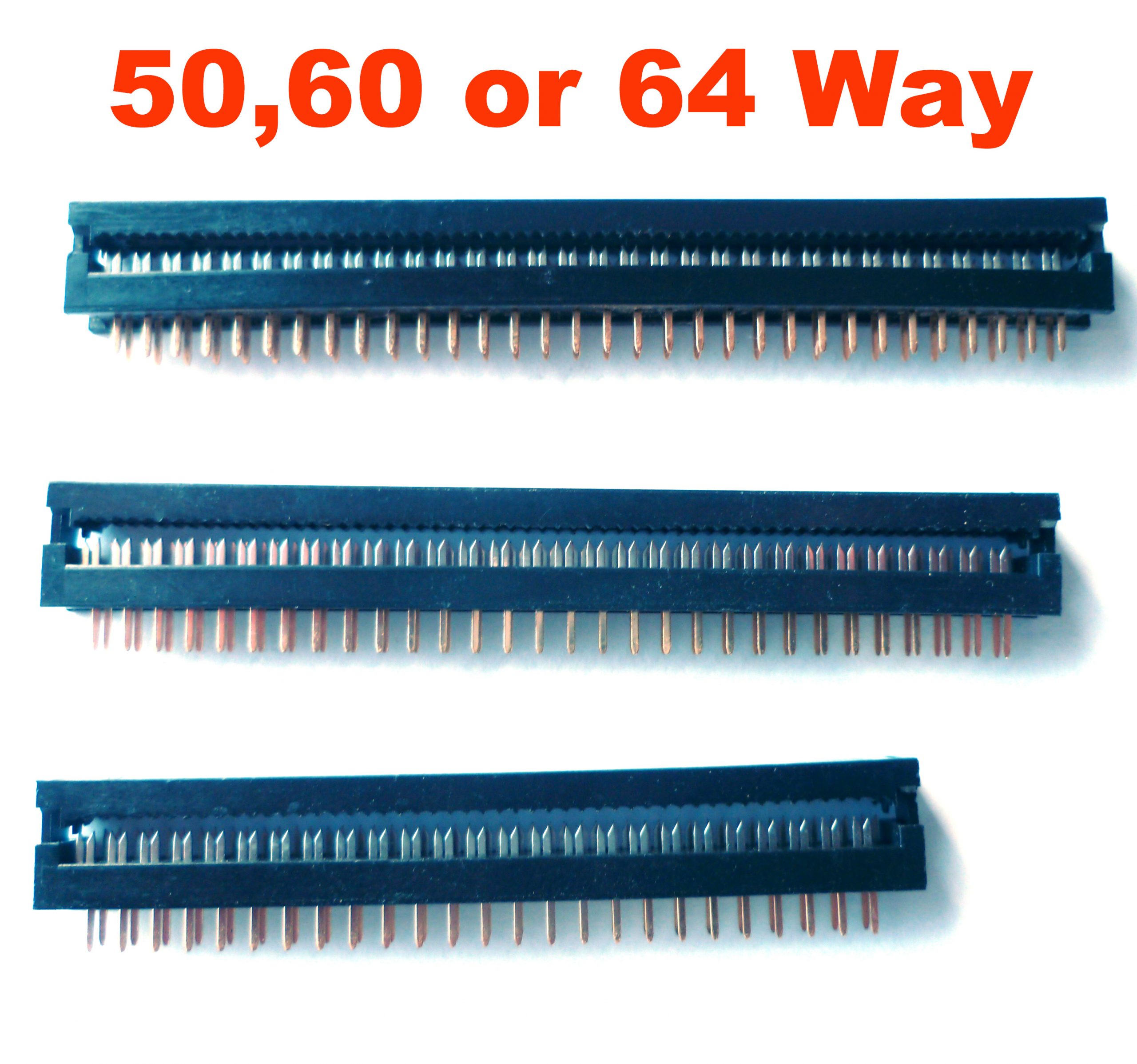 IDC DIL Ribbon Cable Gold Plated Header Plug 50, 60 or 64 Way EBR62D ...