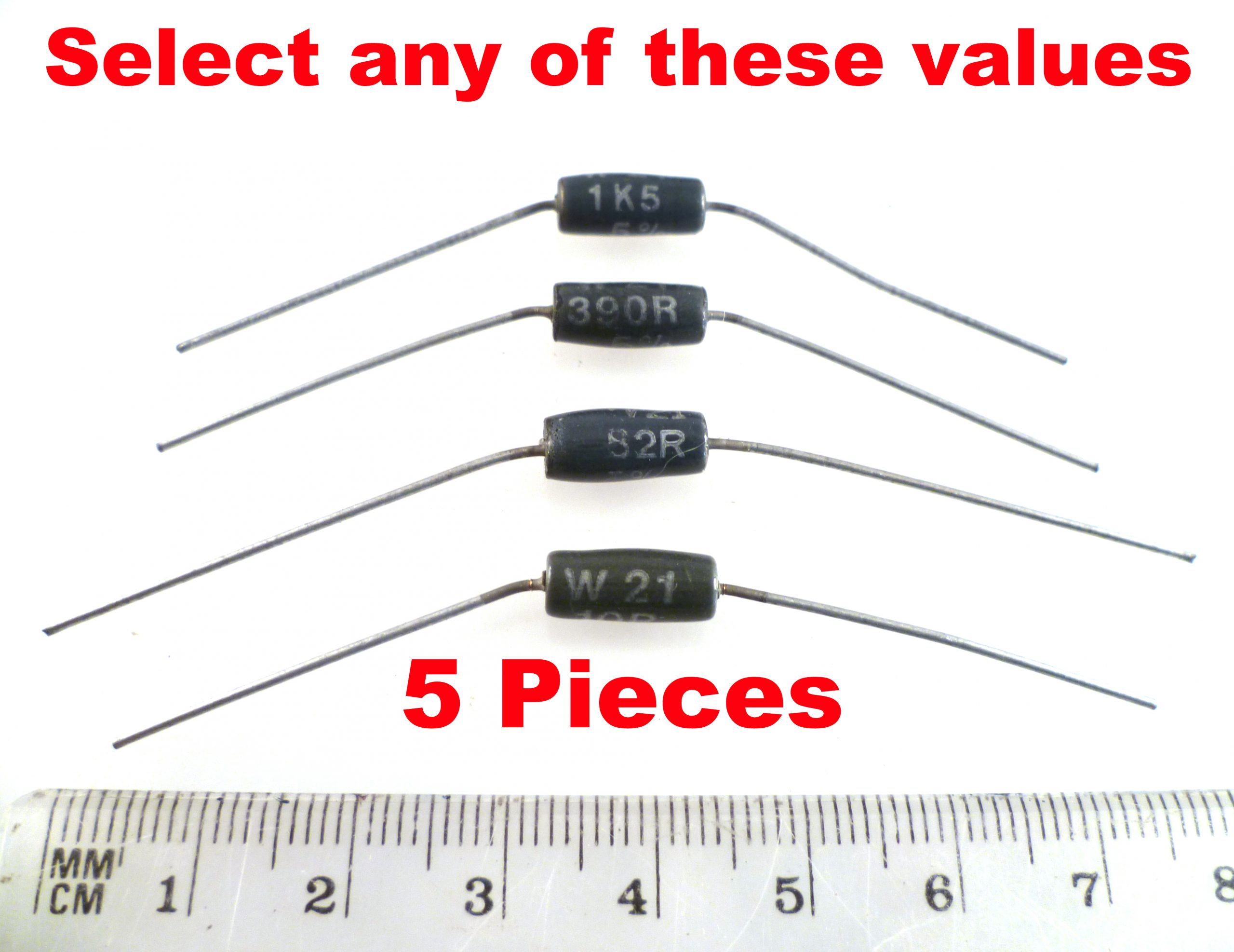 Welwyn W21 3 Watt 100V Wirewound Enamel Resistor Range 5 Pieces MBL3-9 ...