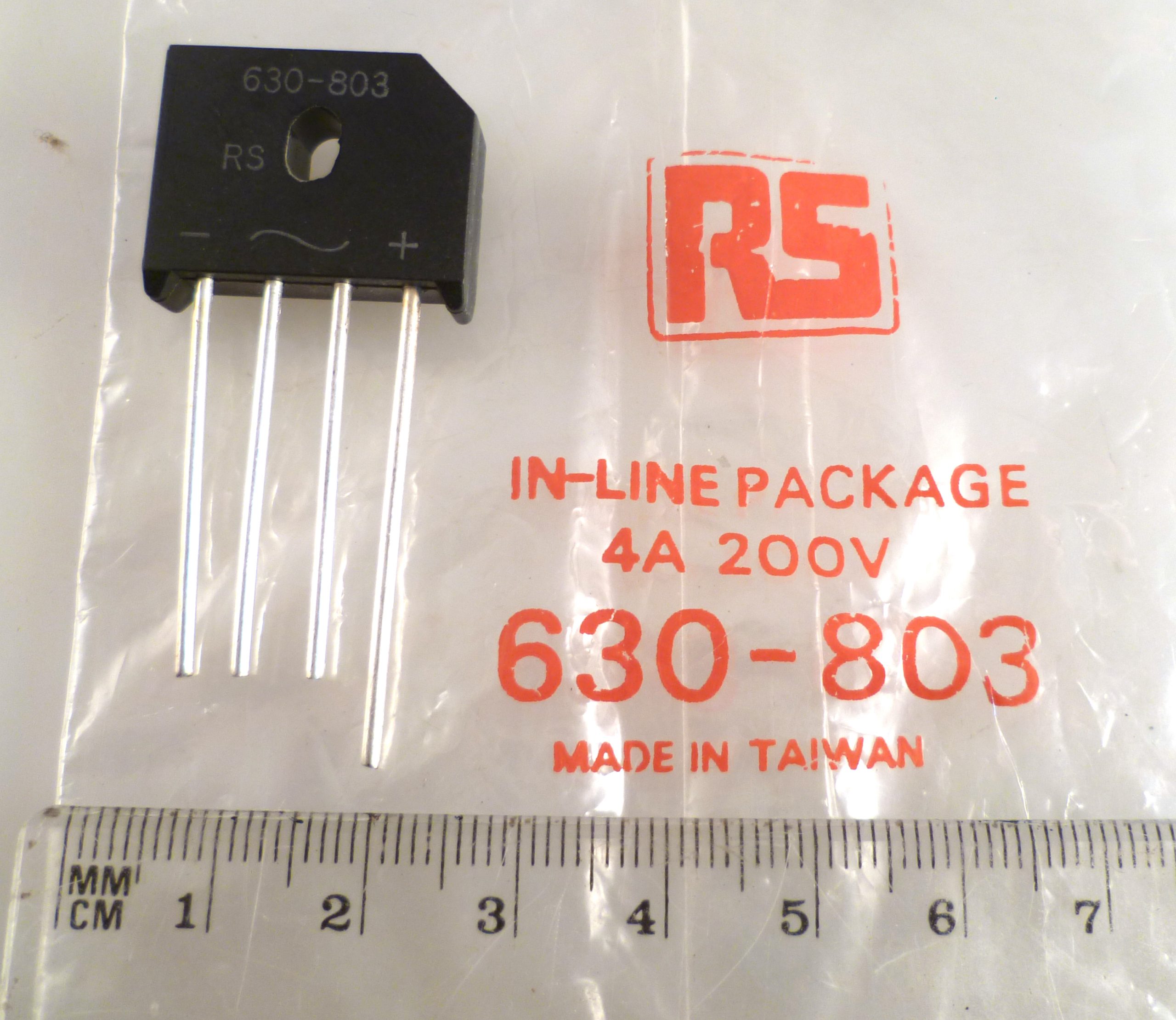 RS 630-803 Vishay KBU4D Bridge Rectifier 4A 200V OMB2-26H | Rich ...