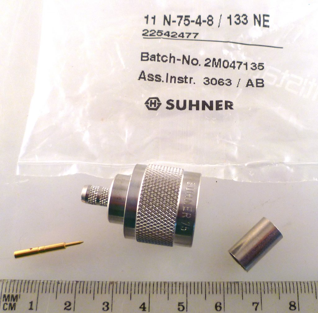 Suhner 11 N-75-4-8/133NE 75 Ohm N Type Crimp Connector OM0733D | Rich ...