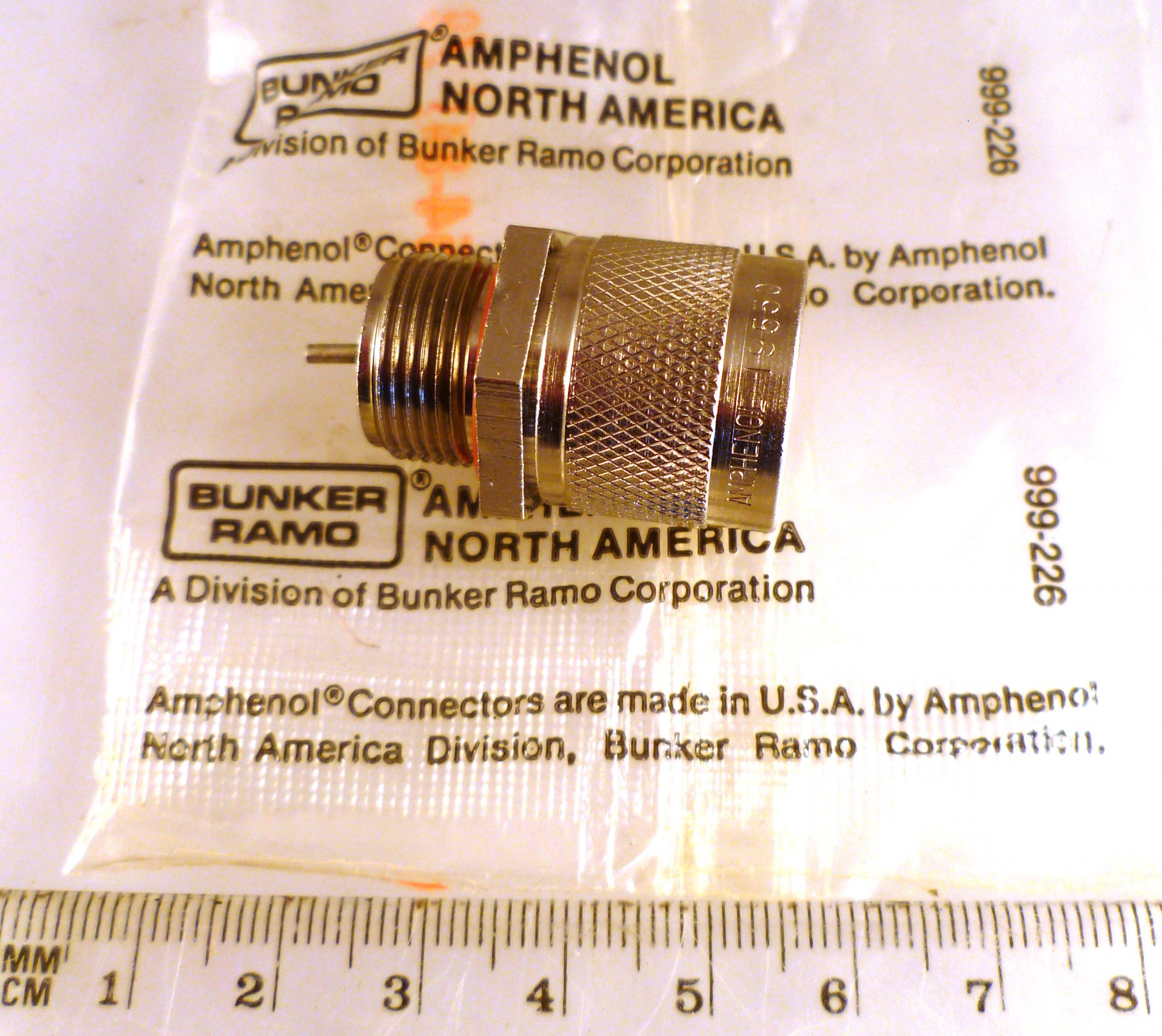 Amphenol 19550 N Type Bulkhead Plug 50 Ohm MBF019H | Rich Electronics