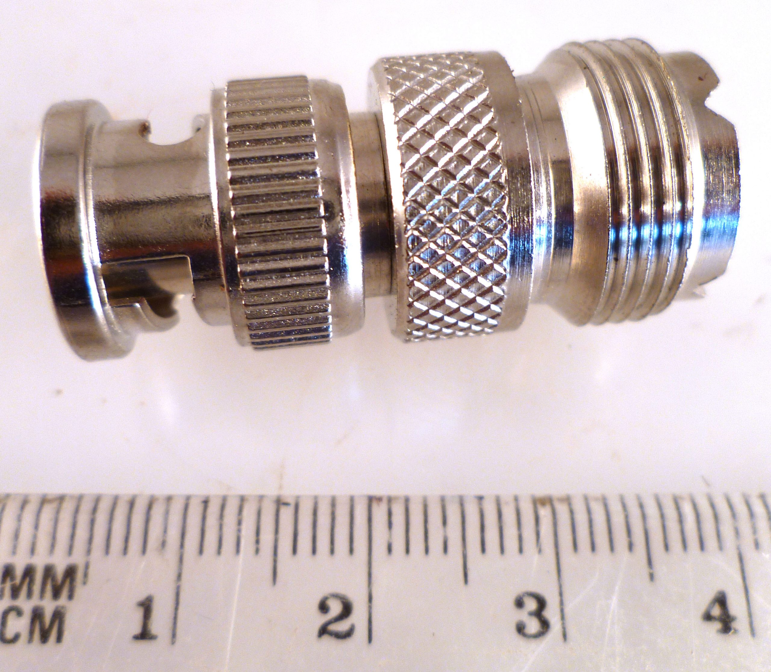 SO239 Socket to BNC Plug Adapter 50 Ohm Gold Plated Contacts OM1114E1 ...